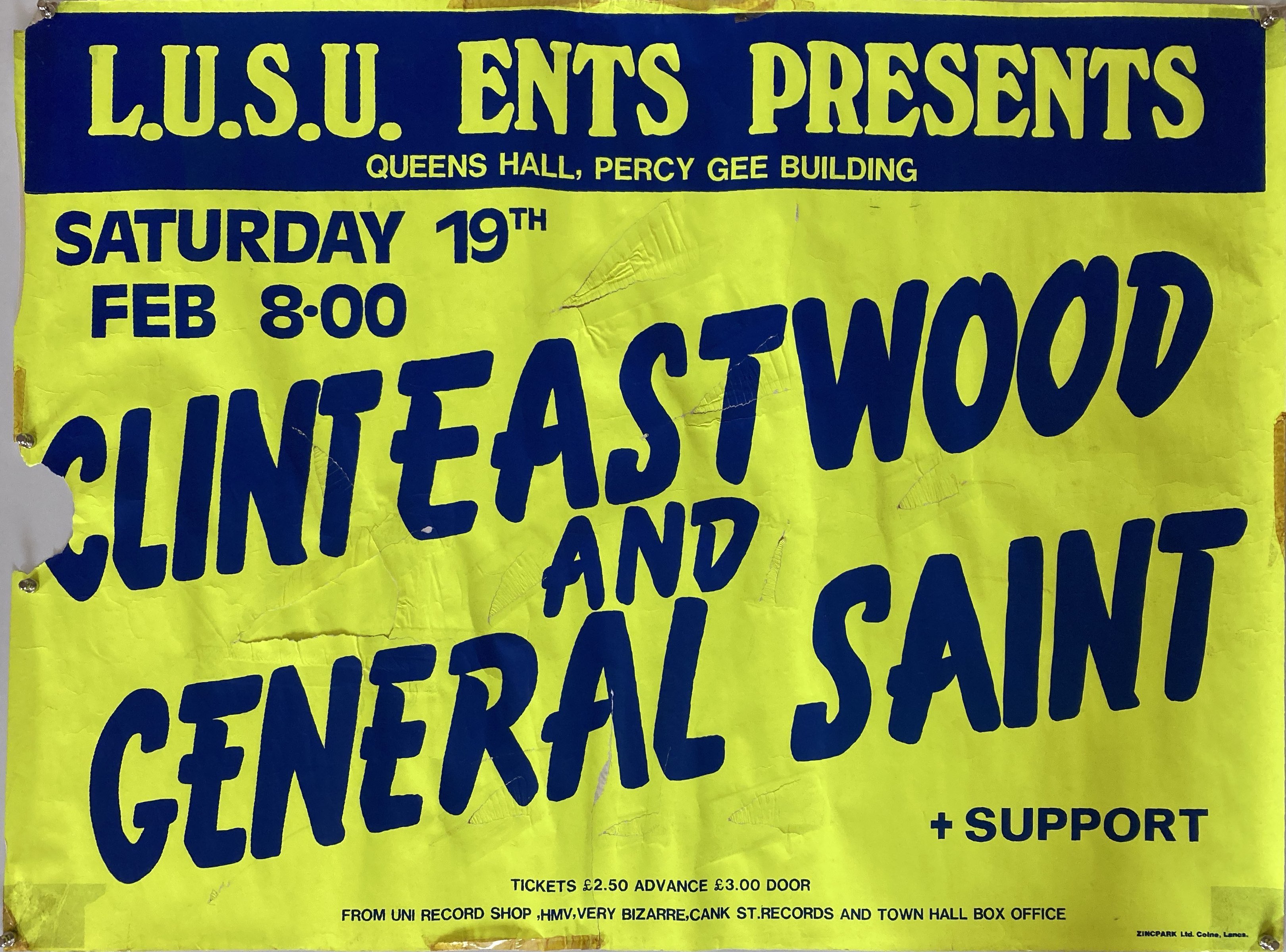 Lot 250 - LEICESTER POLY CONCERT POSTERS - CLINT