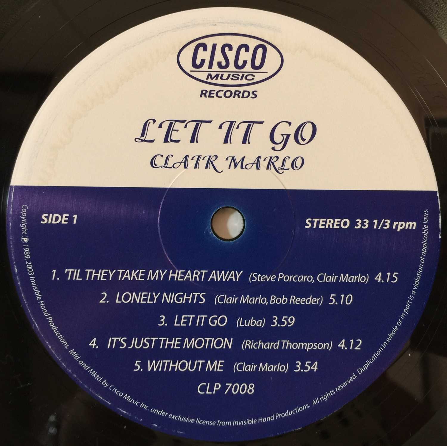 Lot 1203 - CLAIR MARLO - LET IT GO (AUDIOPHILE LP
