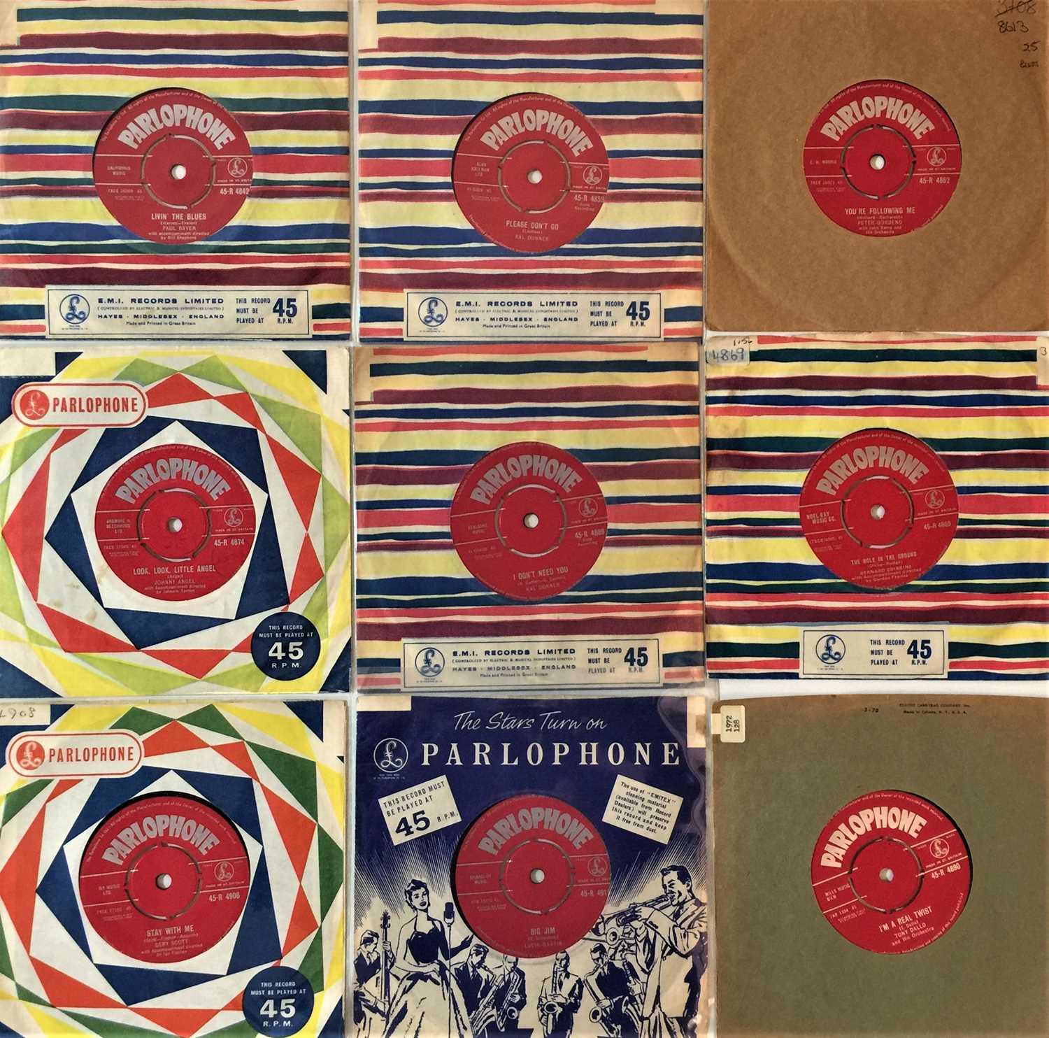 Lot 831 - 1961/ 62 RED 45-R SERIES PARLOPHONE 7"