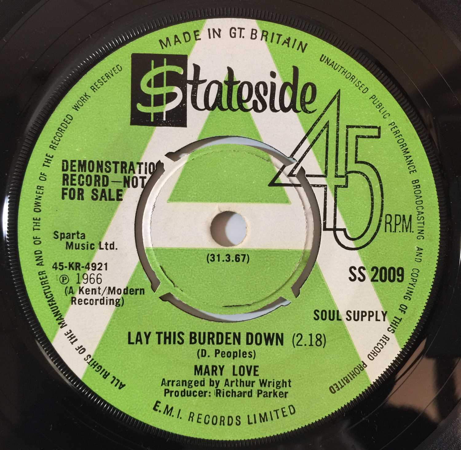 Lot 708 - MARY LOVE - LAY THIS BURDEN DOWN/ THINK IT
