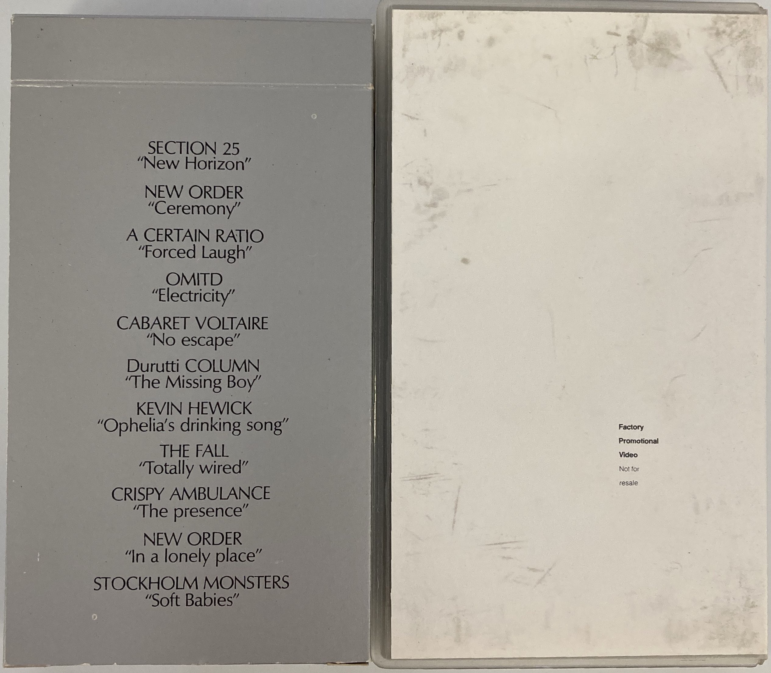 Lot 9 - FACTORY RECORDS - VHS CASSETTES.