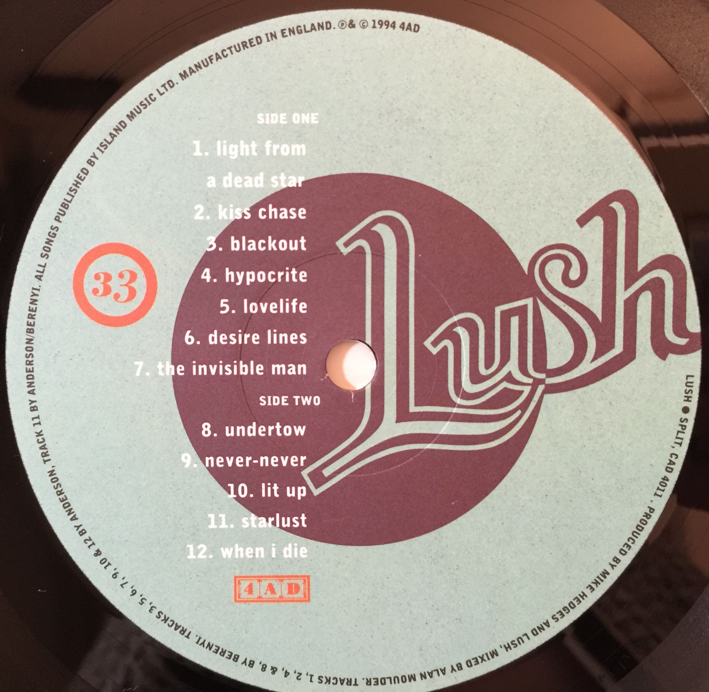 Lot 576 - LUSH - SPLIT LP (CAD 4011)