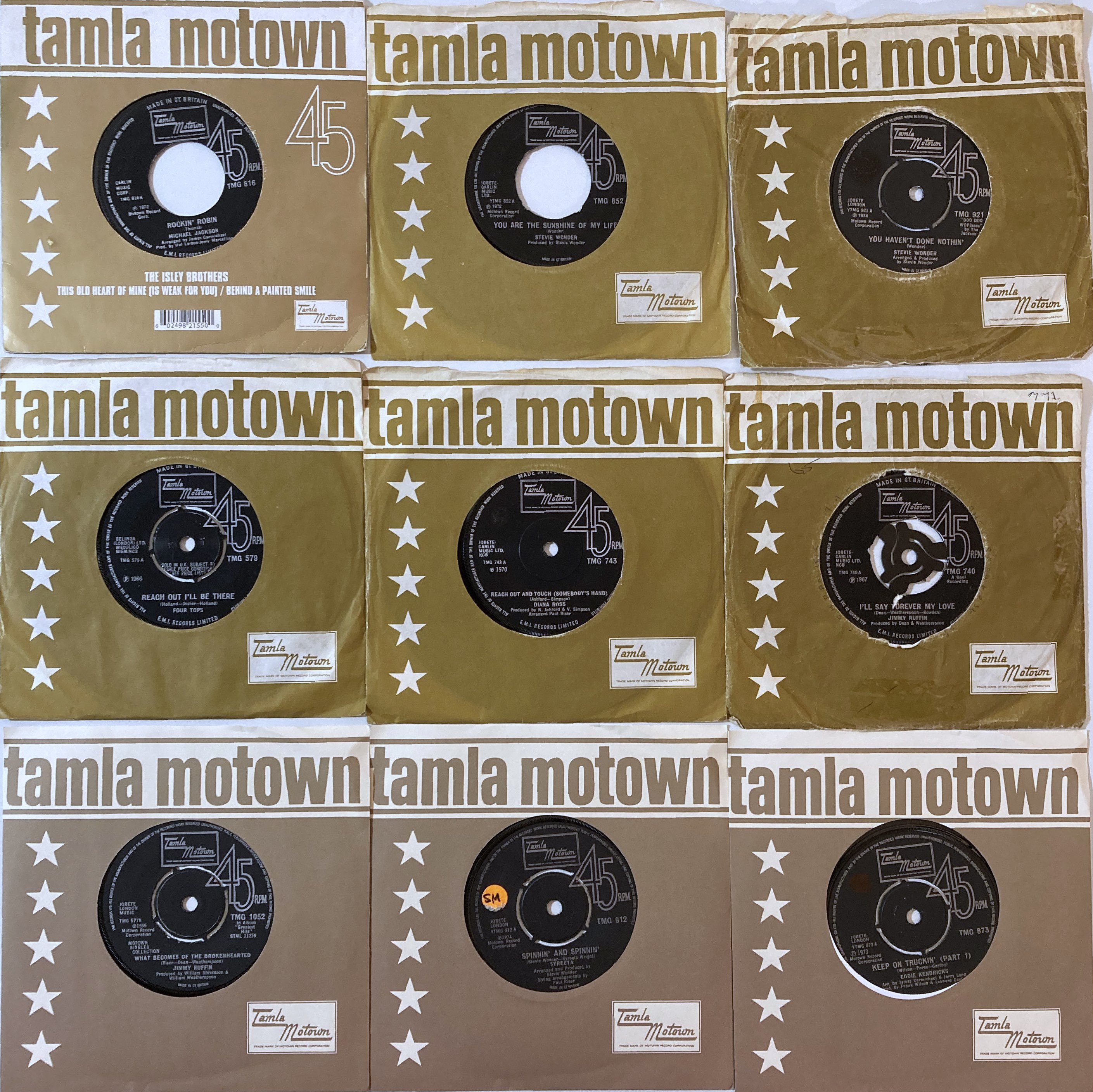 Lot 255 - TAMLA MOTOWN - UK 7" COLLECTION (BLACK