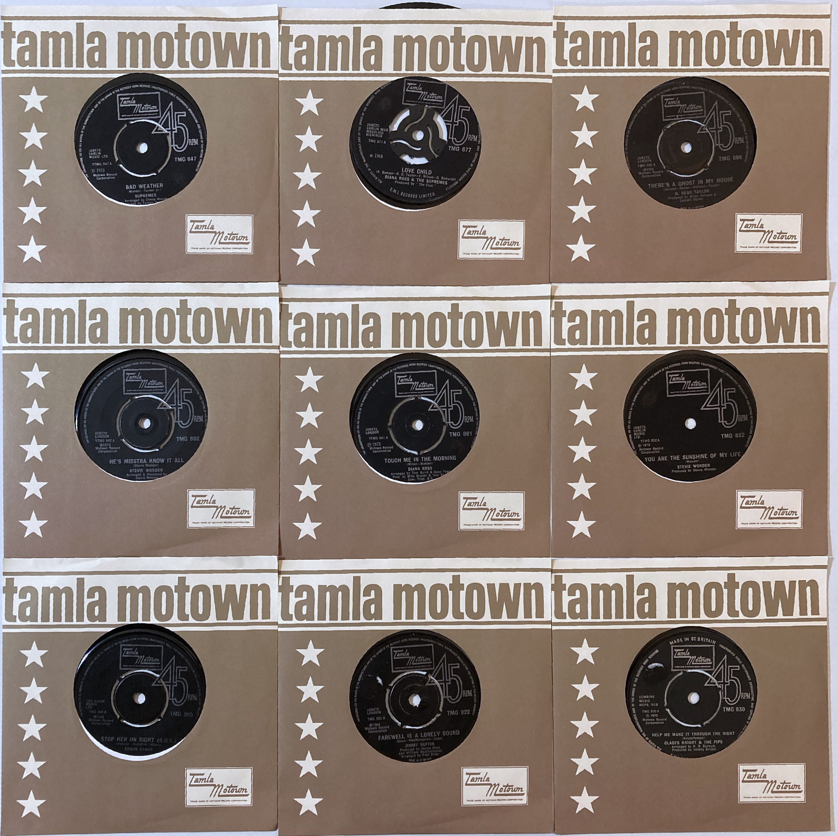 Lot 255 - TAMLA MOTOWN - UK 7" COLLECTION (BLACK