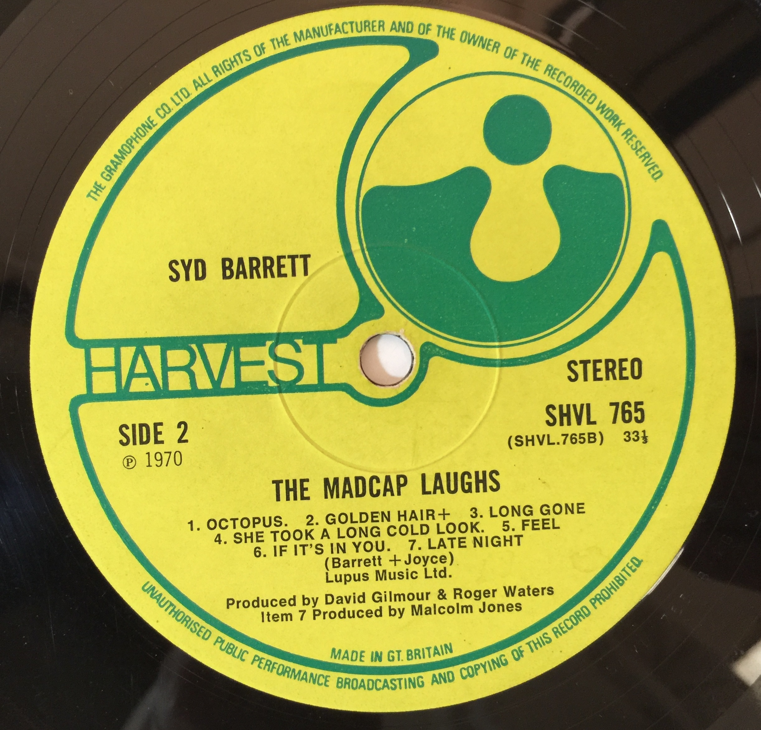 Lot 607 - SYD BARRETT - THE MADCAP LAUGHS LP (1ST UK