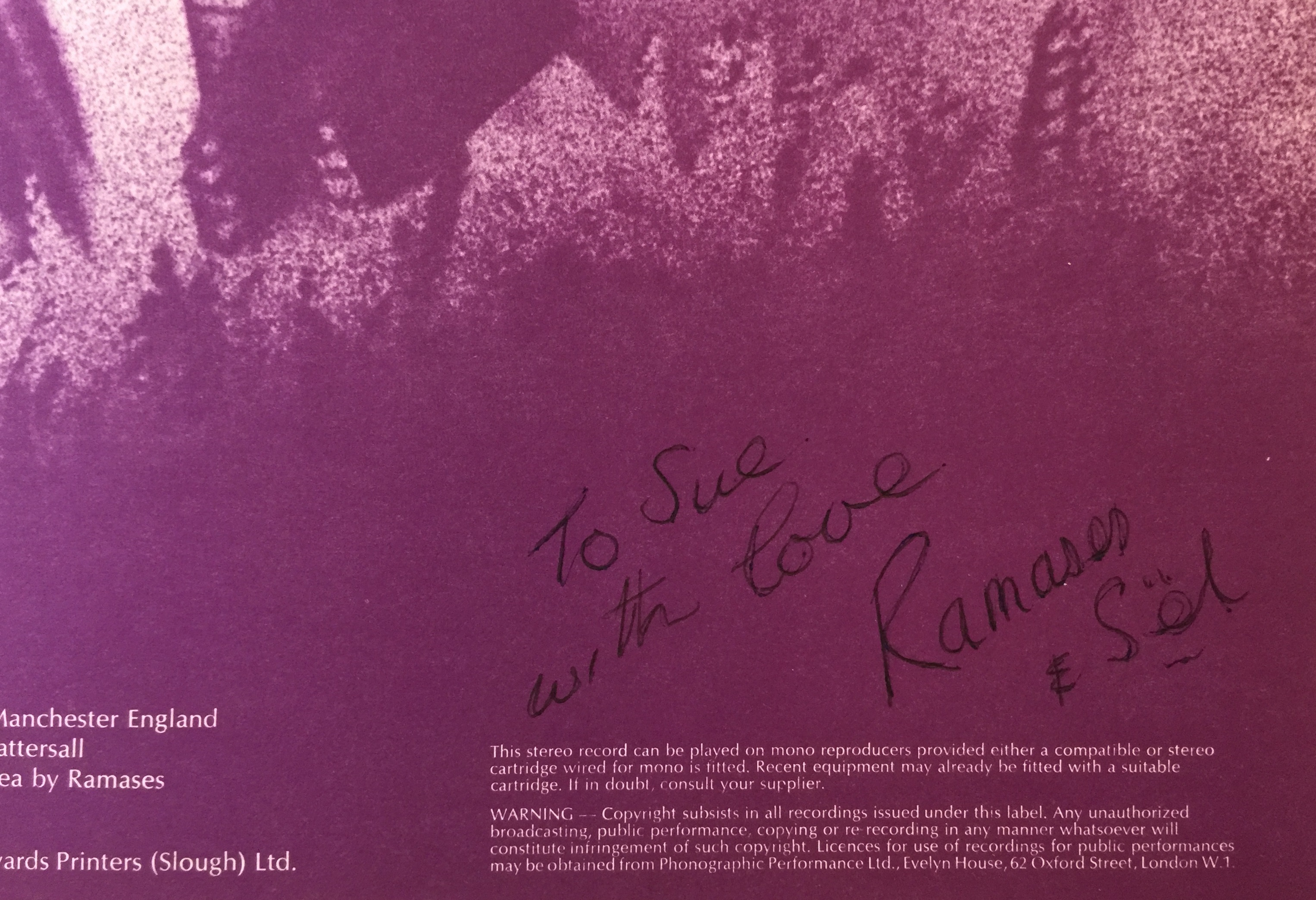 Lot 664 - RAMASES - SPACE HYMNS SIGNED LP (UK VERTIGO