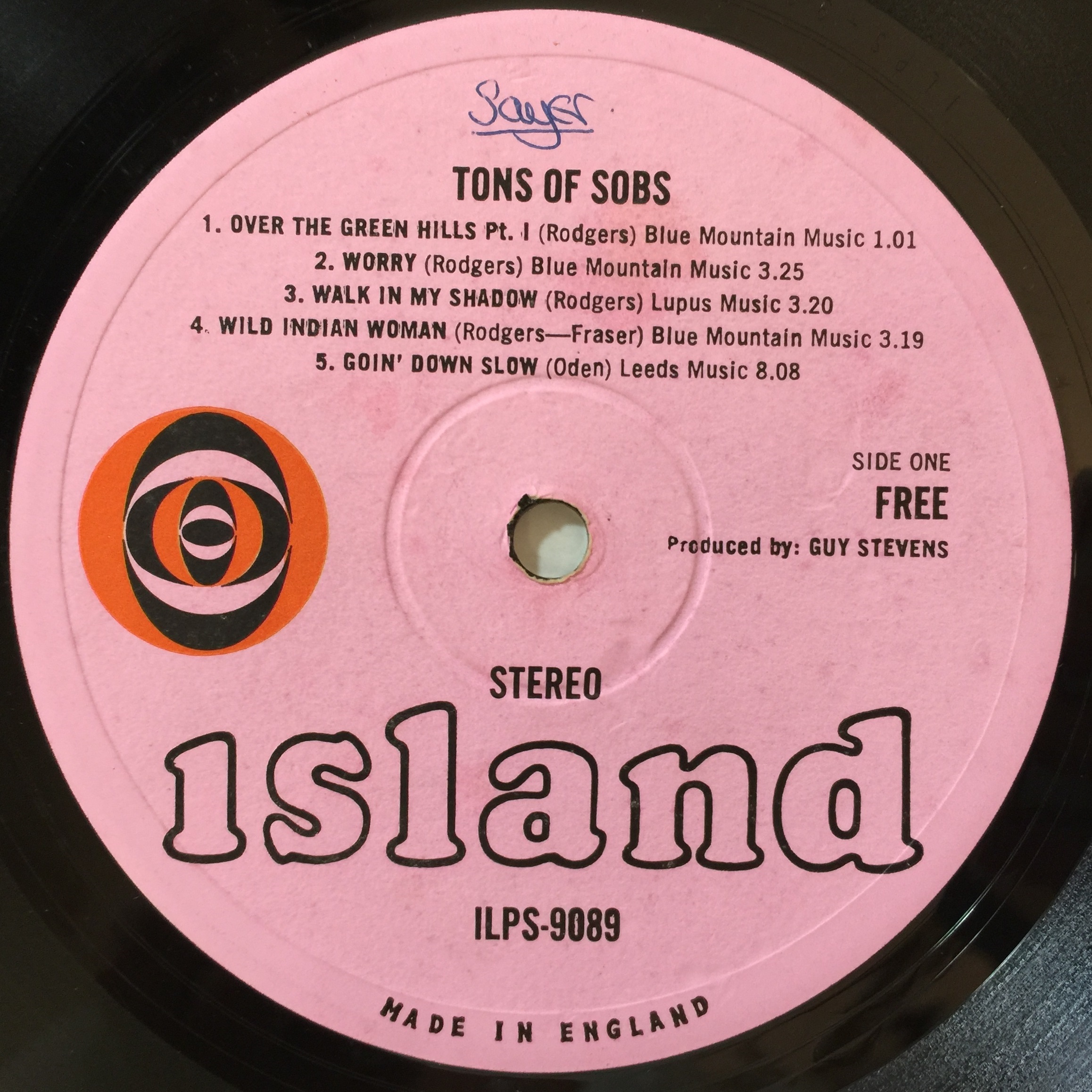 Lot 625 - FREE - TONS OF SOBS LP (2ND UK 1969 PRESSING