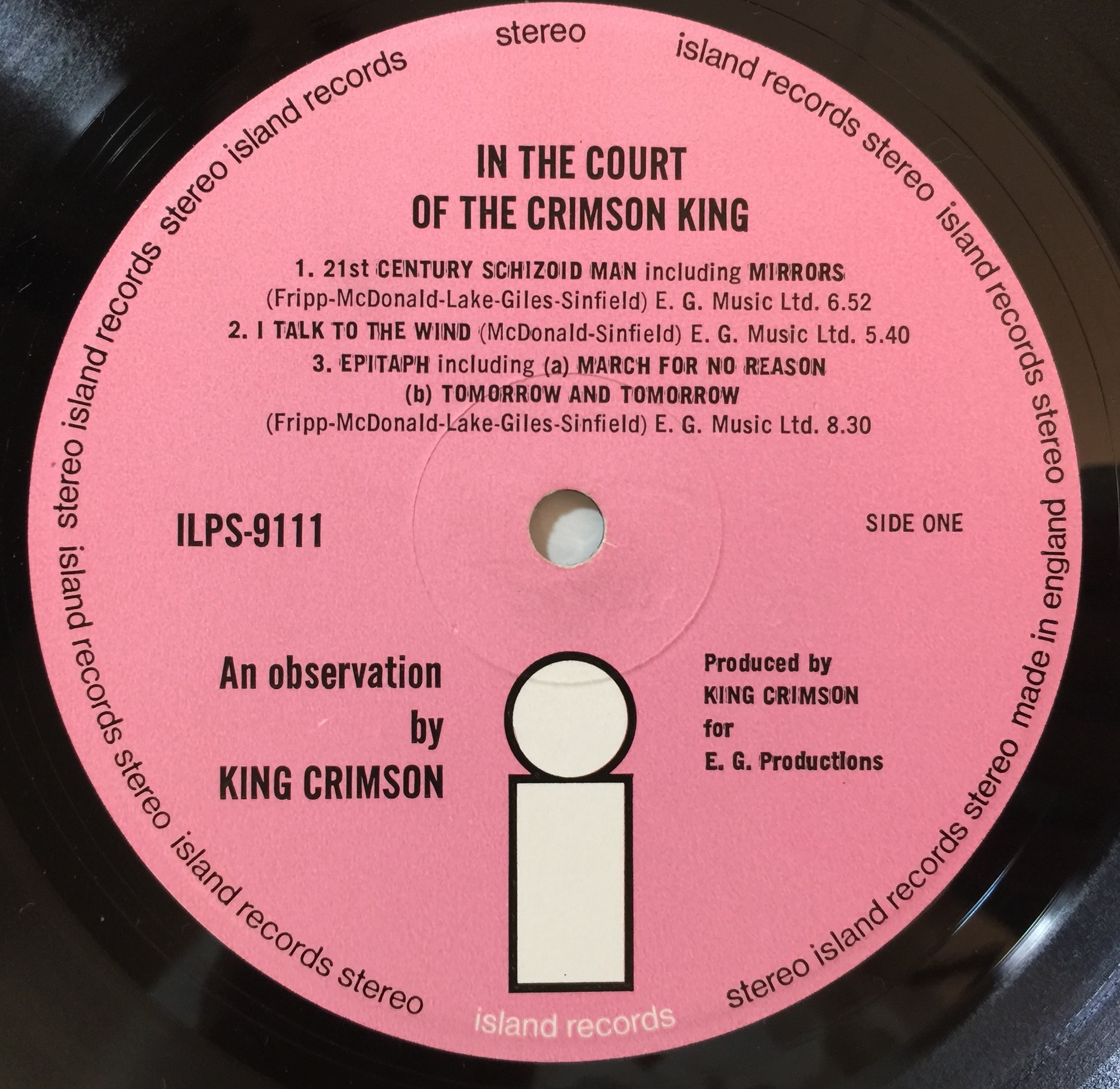 Lot 629 - KING CRIMSON - IN THE COURT OF THE CRIMSON