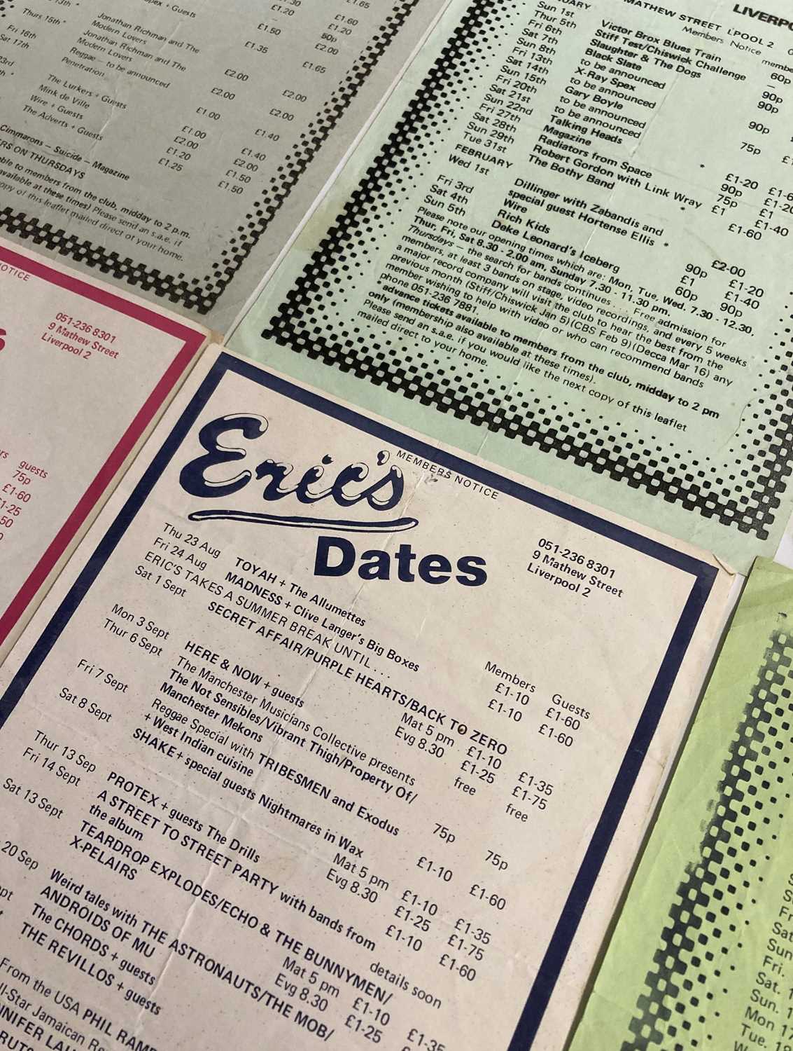 Lot 96 - ERIC'S LIVERPOOL - HANDBILLS AND MEMBERSHIP