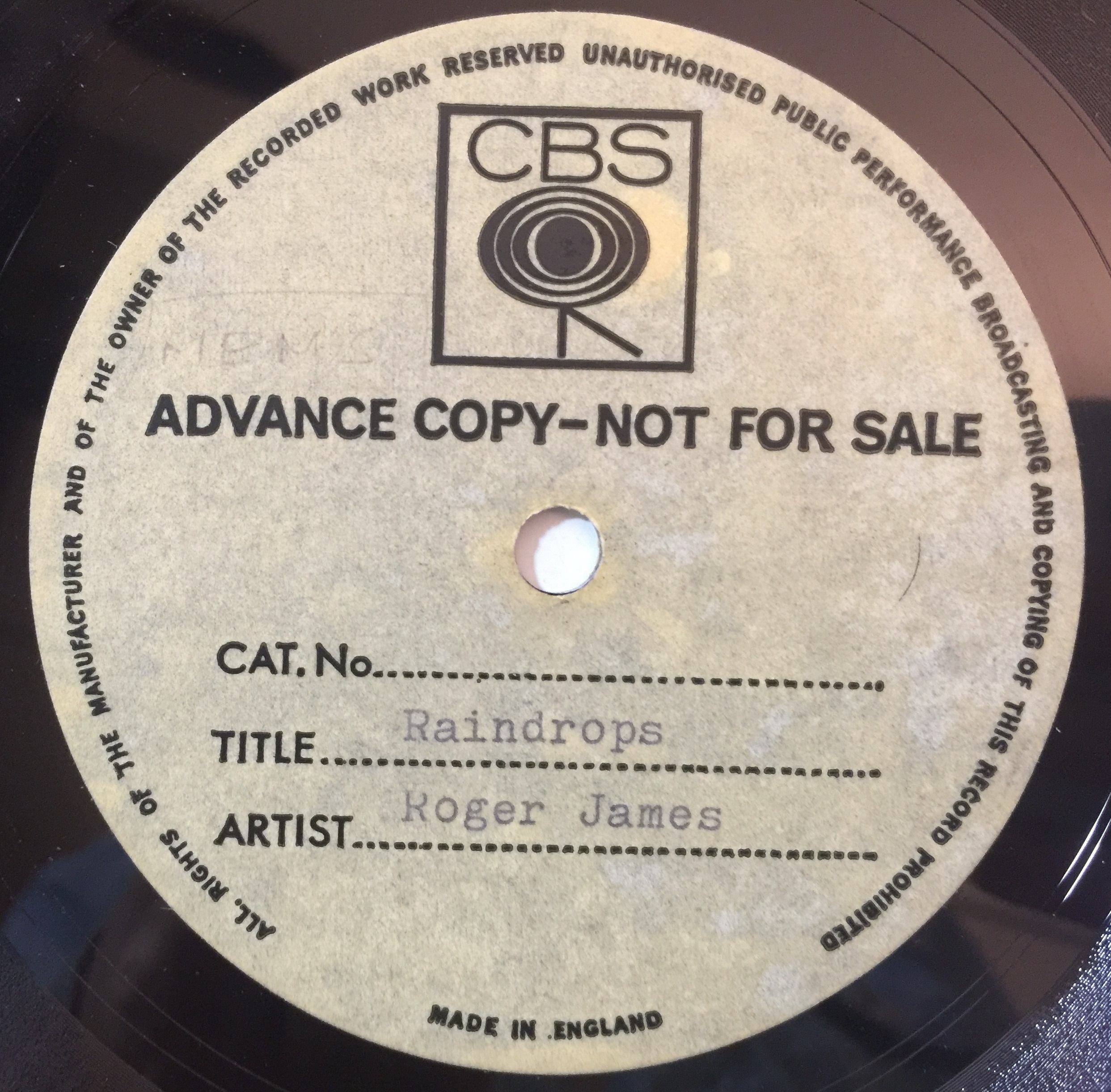 Lot 922 - CBS RECORDS - ACETATES PLUS WHITE LABEL LP