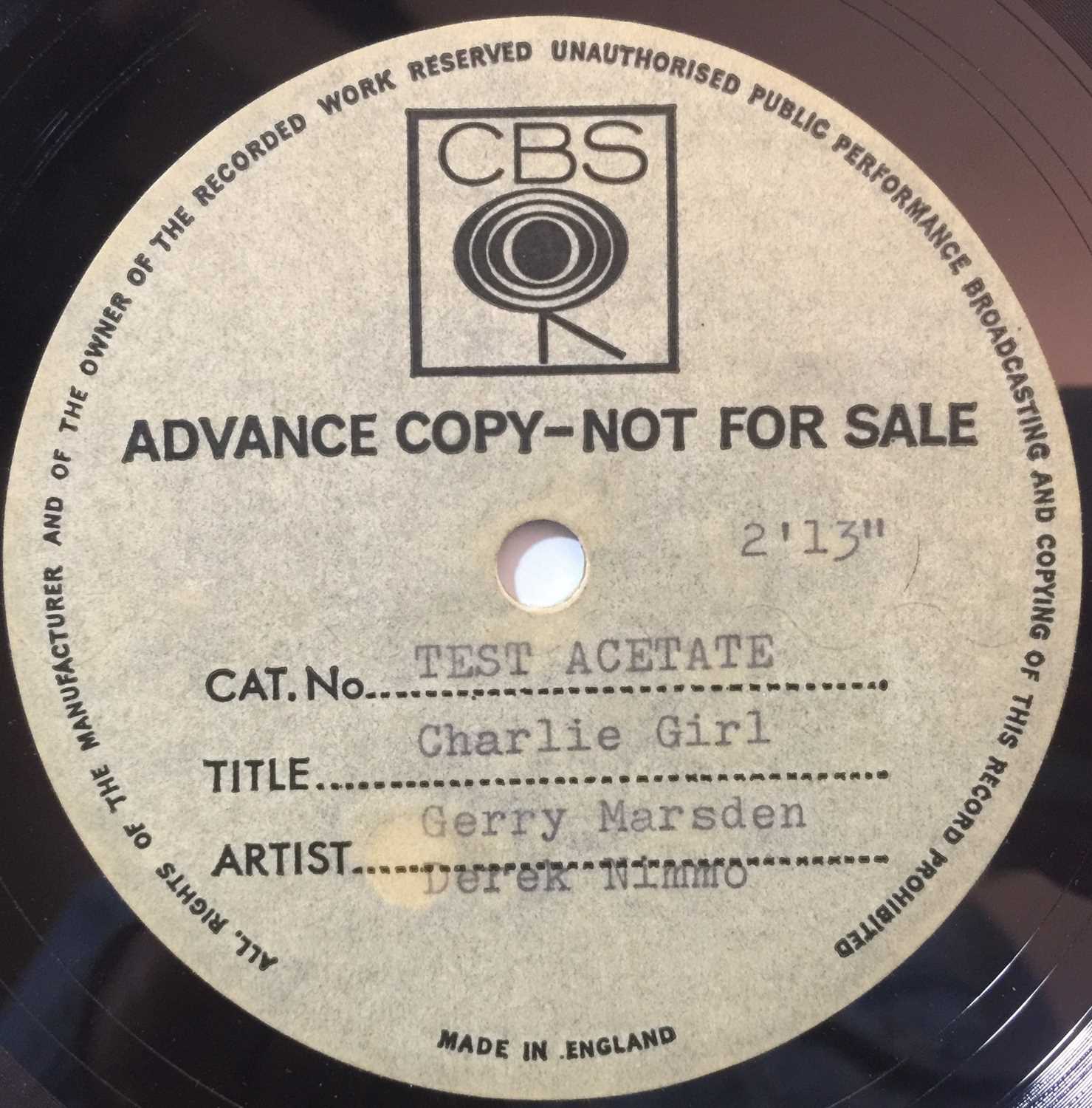 Lot 922 - CBS RECORDS - ACETATES PLUS WHITE LABEL LP
