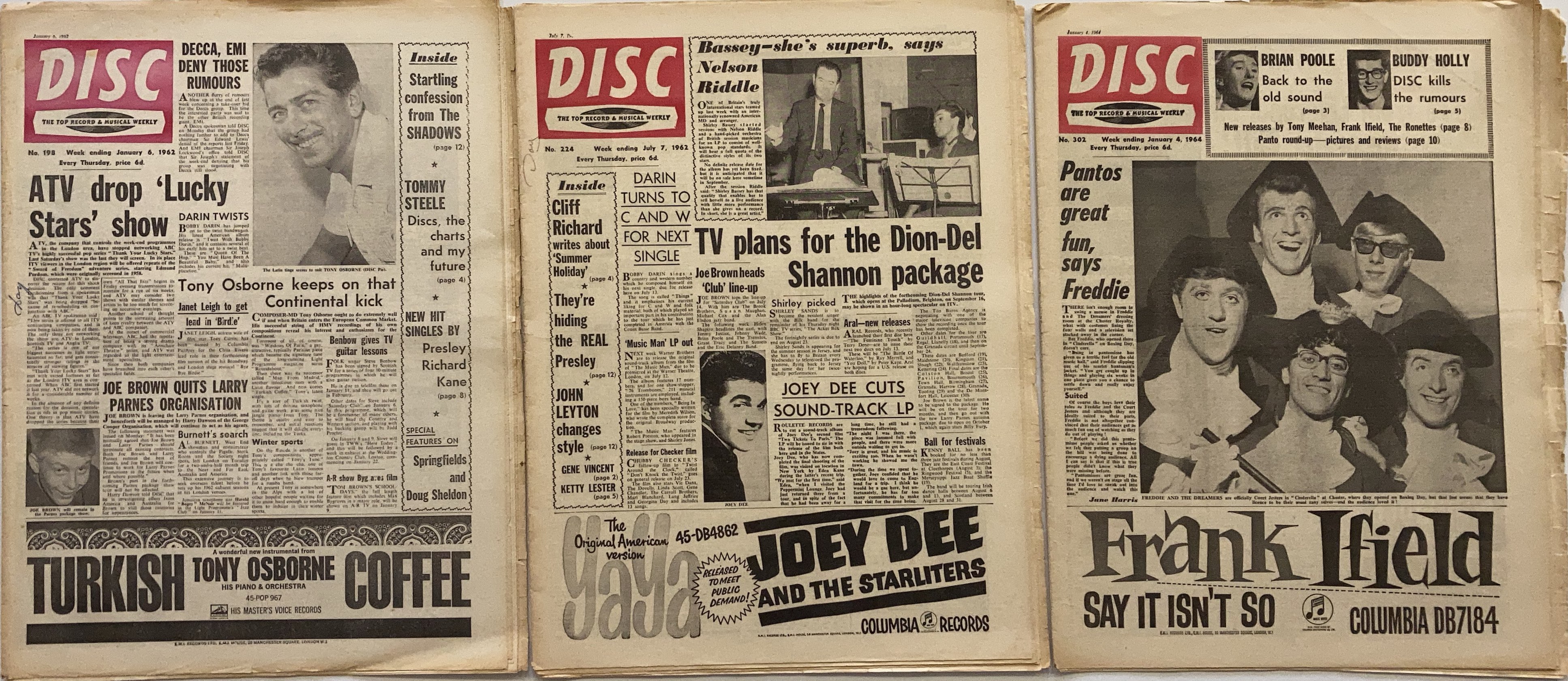 Lot 107 - 1950S / 1960S MUSIC NEWSPAPERS - NME / DISC