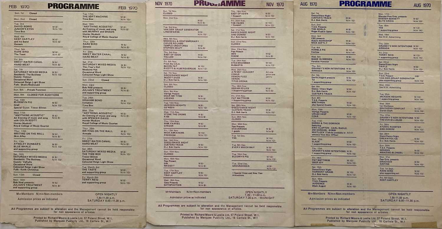 Lot 123 - MARQUEE CLUB HANDBILLS C 1970S - DAVID BOWIE