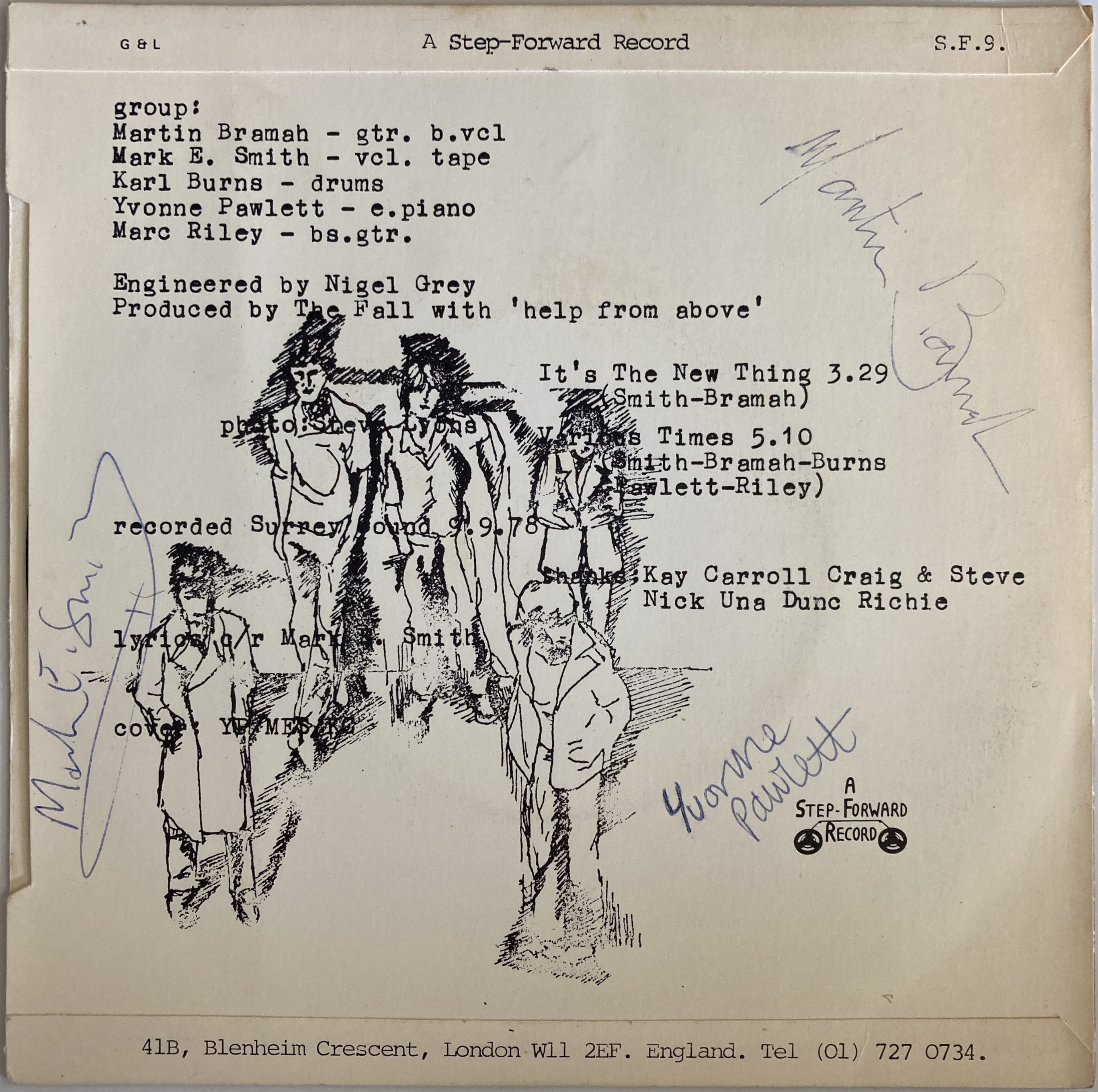 Lot 482 - THE FALL - SIGNED 7".