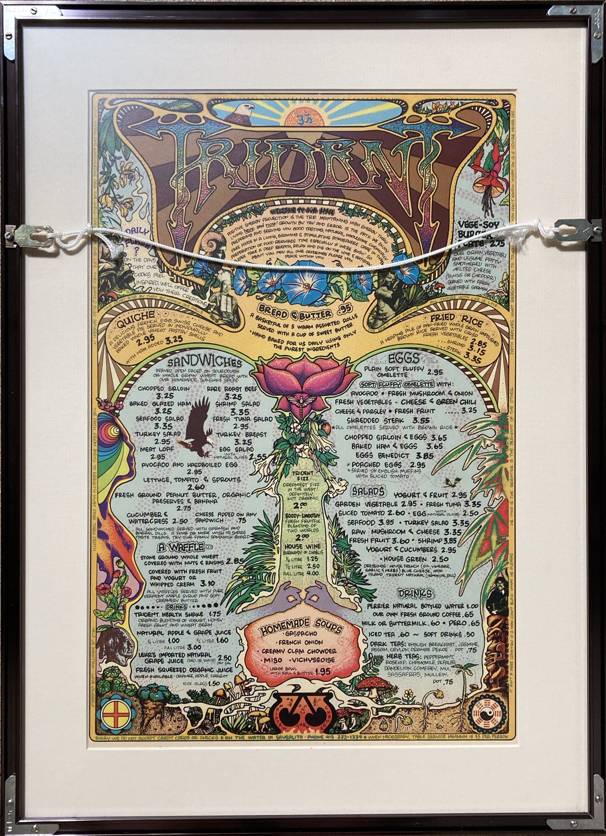Lot 373 - SAN FRANCISCO 1970S TRIDENT PSYCHEDELIC MENU.