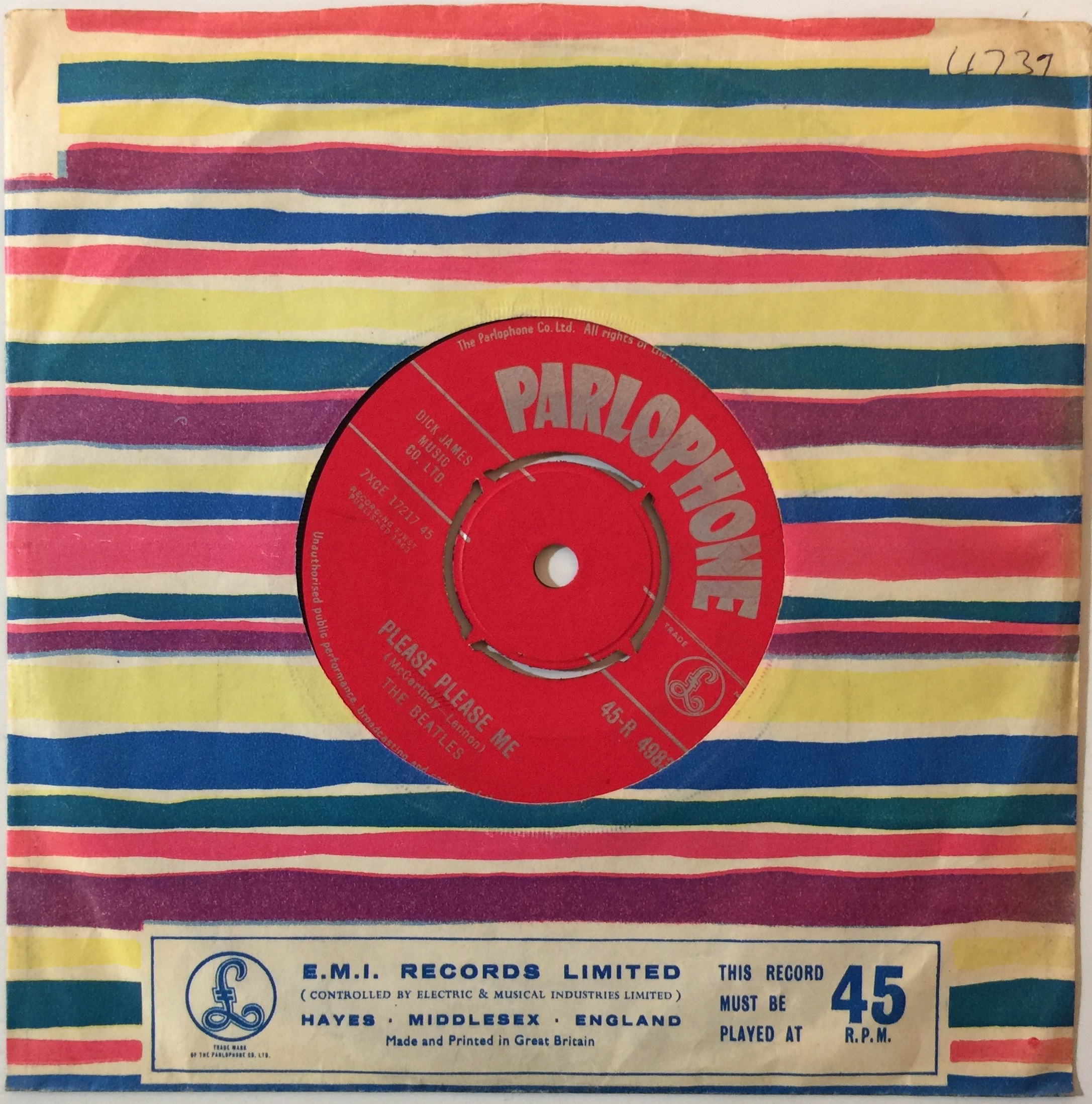 Lot 15 - THE BEATLES - PLEASE PLEASE ME 7" (ORIGINAL