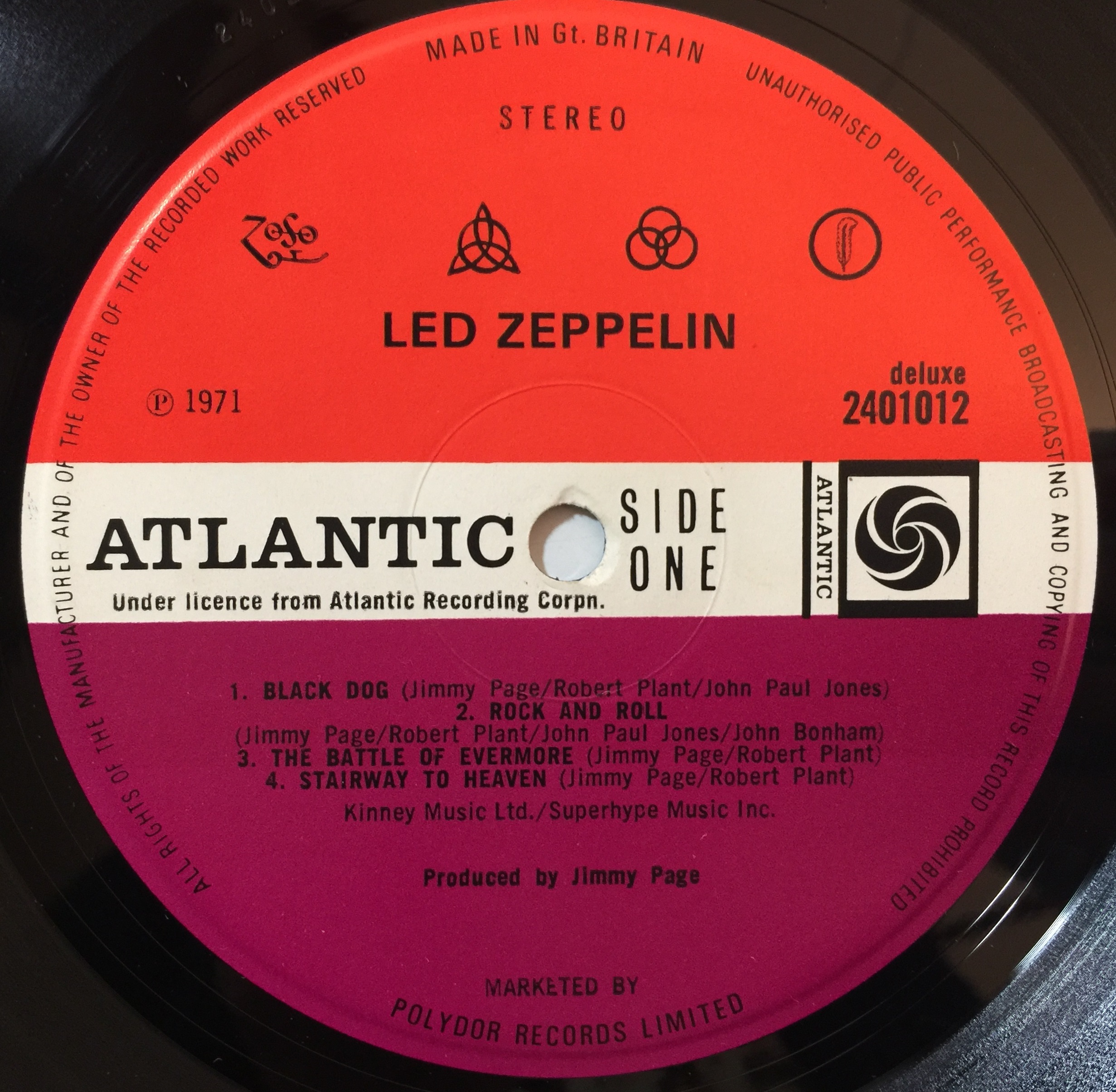 Lot 210 - LED ZEPPELIN - IV LP (UK - INVERTED FEATHER