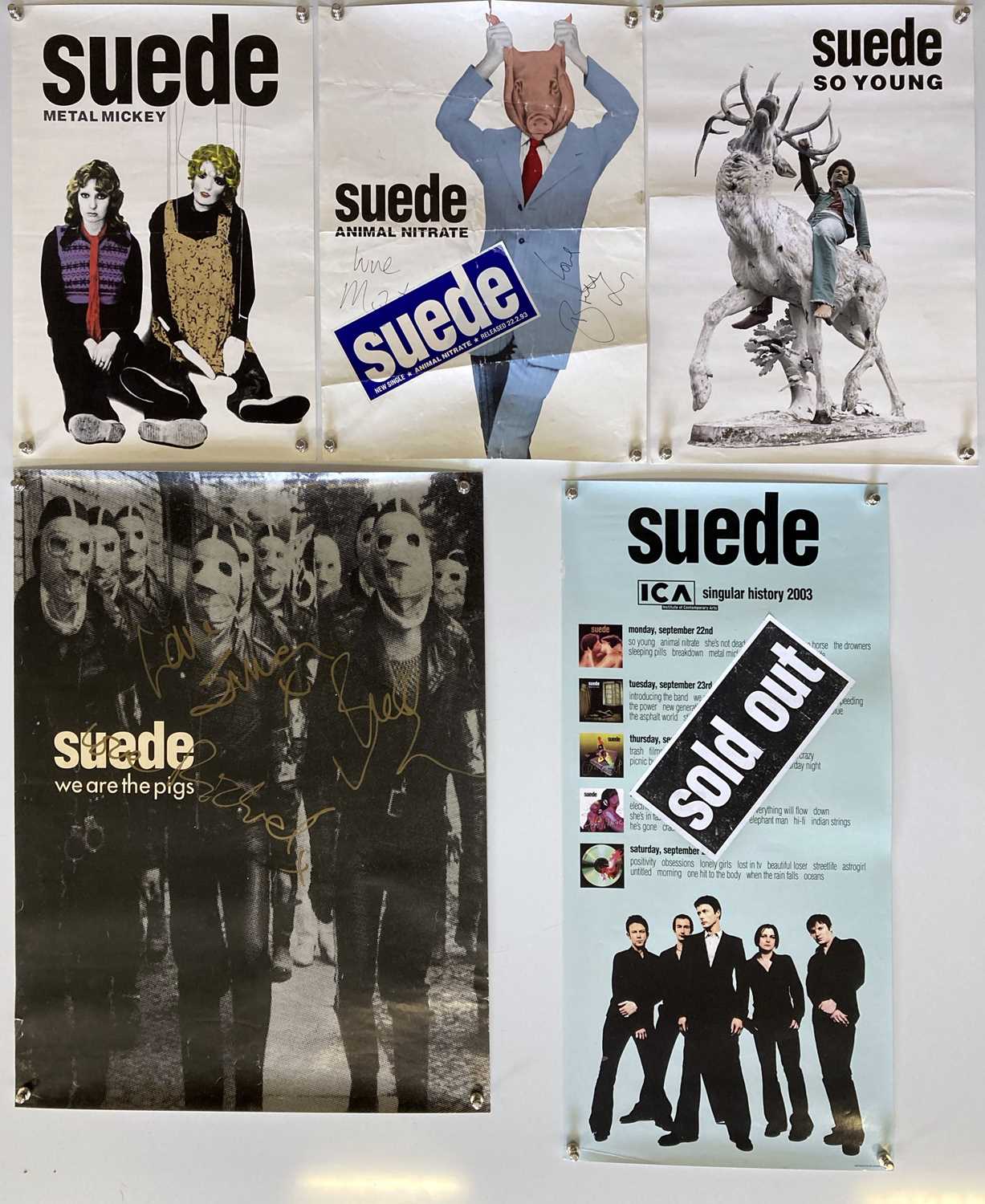 Lot 215 - SUEDE POSTERS INC TWO SIGNED.