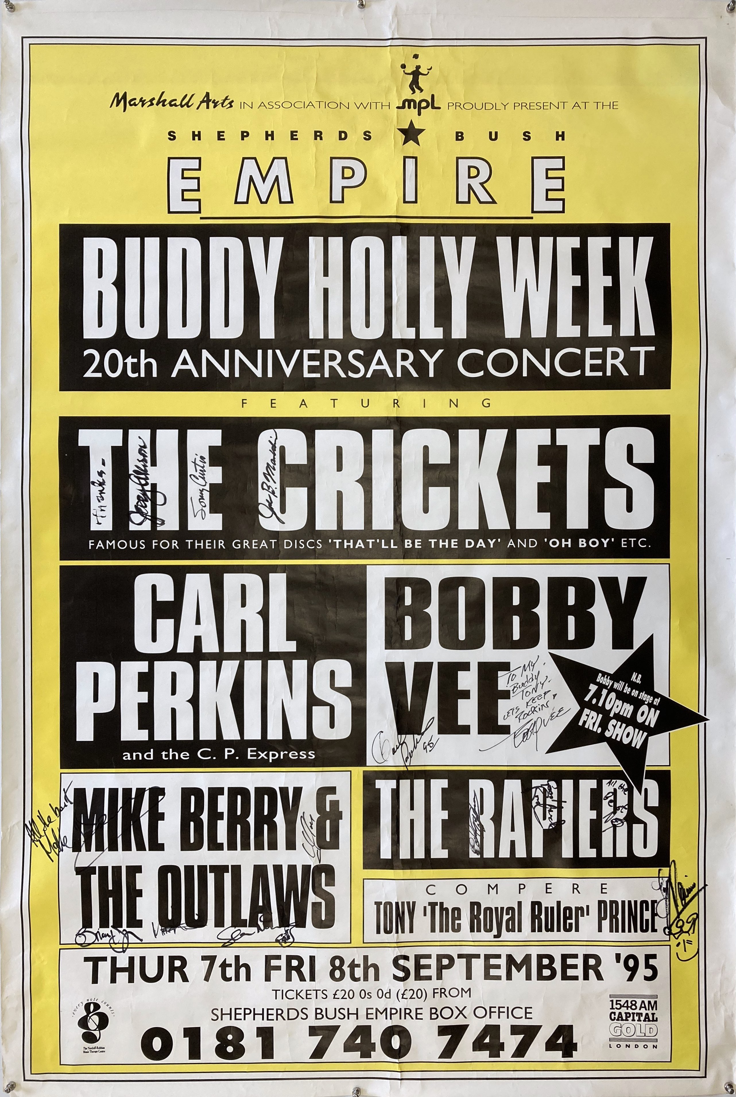 Lot 122 - BUDDY HOLLY WEEK POSTER - SIGNED BY CARL