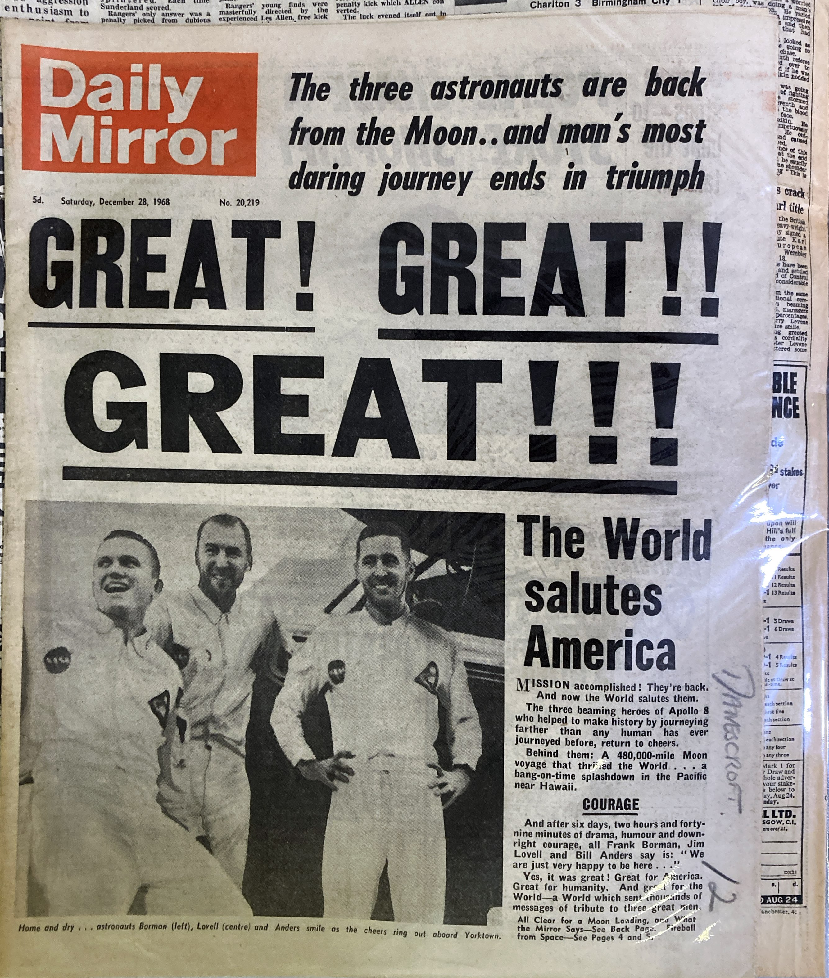 Lot 4 - NEWSPAPER ARCHIVE - HISTORIC HEADLINES.