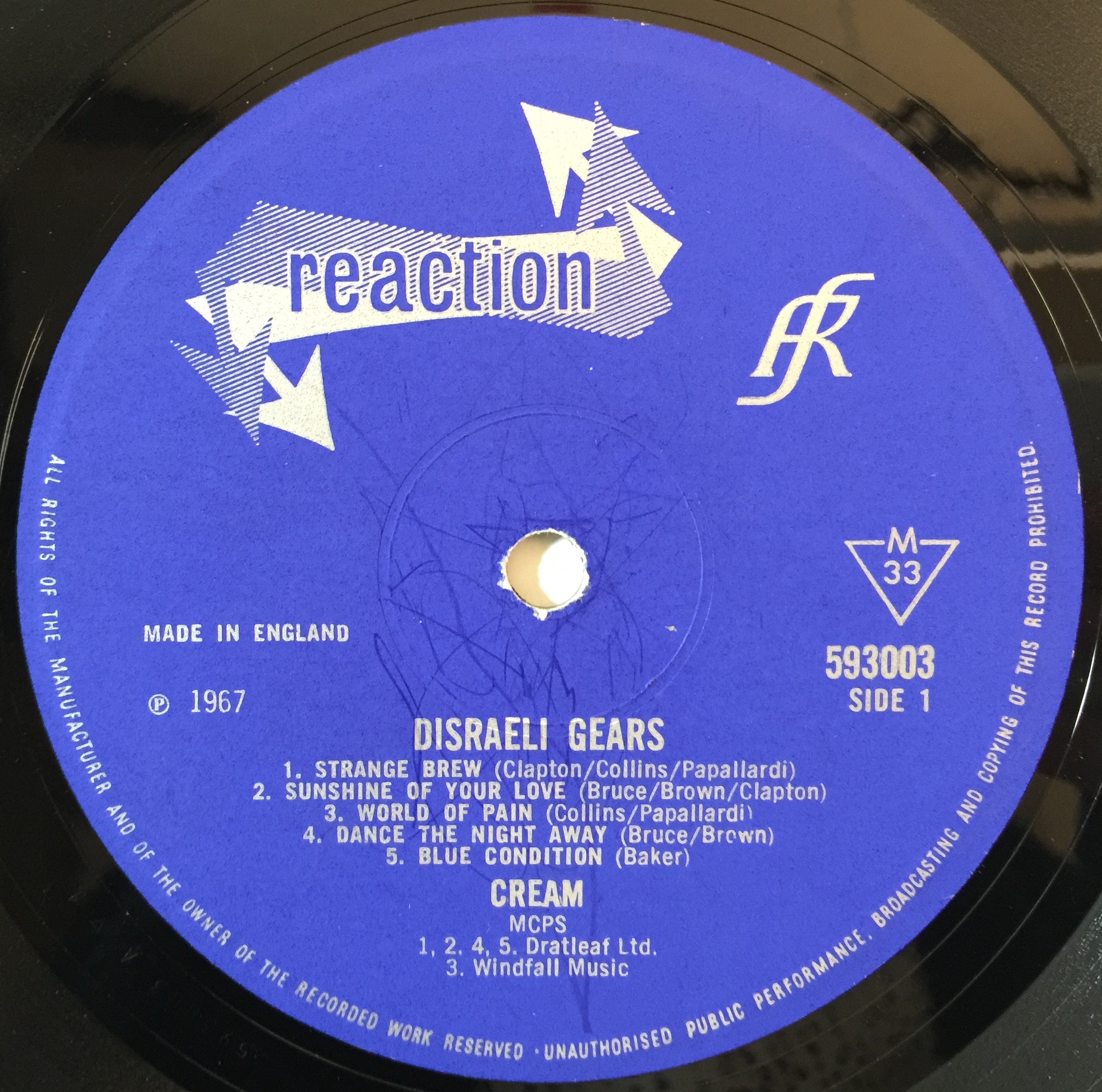 Lot 723 - CREAM - DISRAELI GEARS LP (2 x FULLY