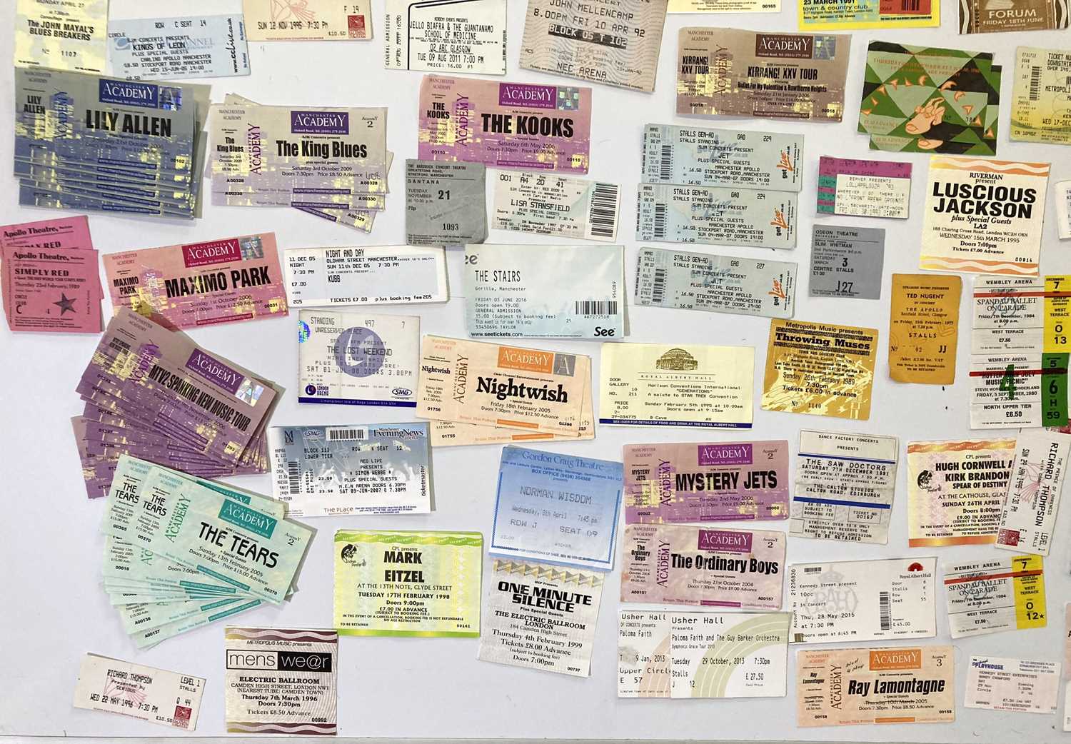 Lot 185 - ROCK AND POP TICKET ARCHIVE.