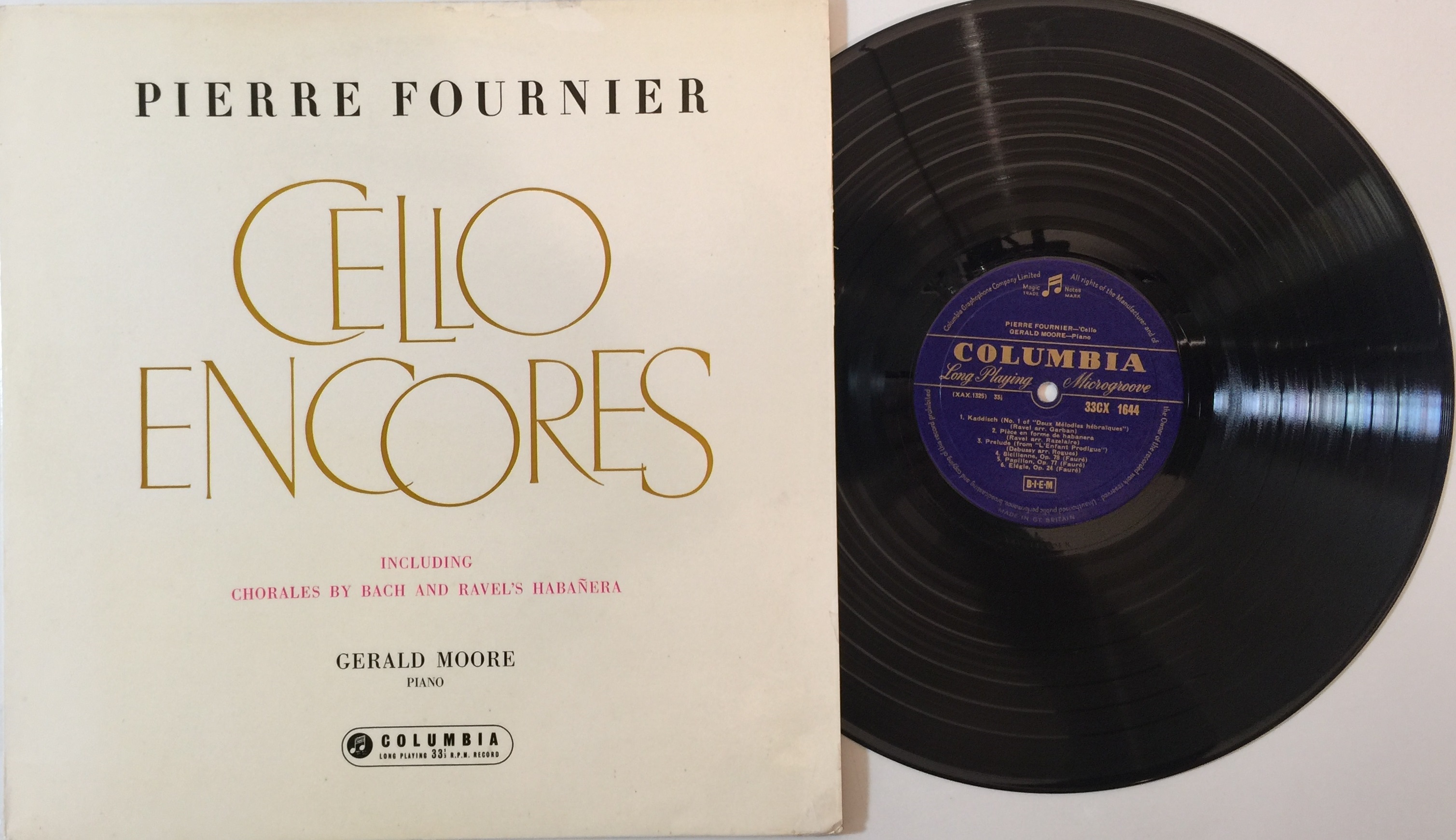 Lot 885 - PIERRE FOURNIER - CELLO ENCORES LP (ORIGINAL