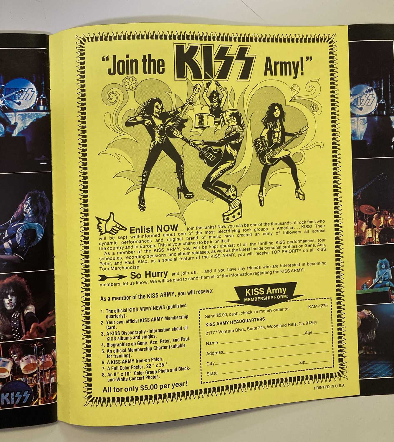 Lot 173 - KISS 1976 TOUR PROGRAMME.