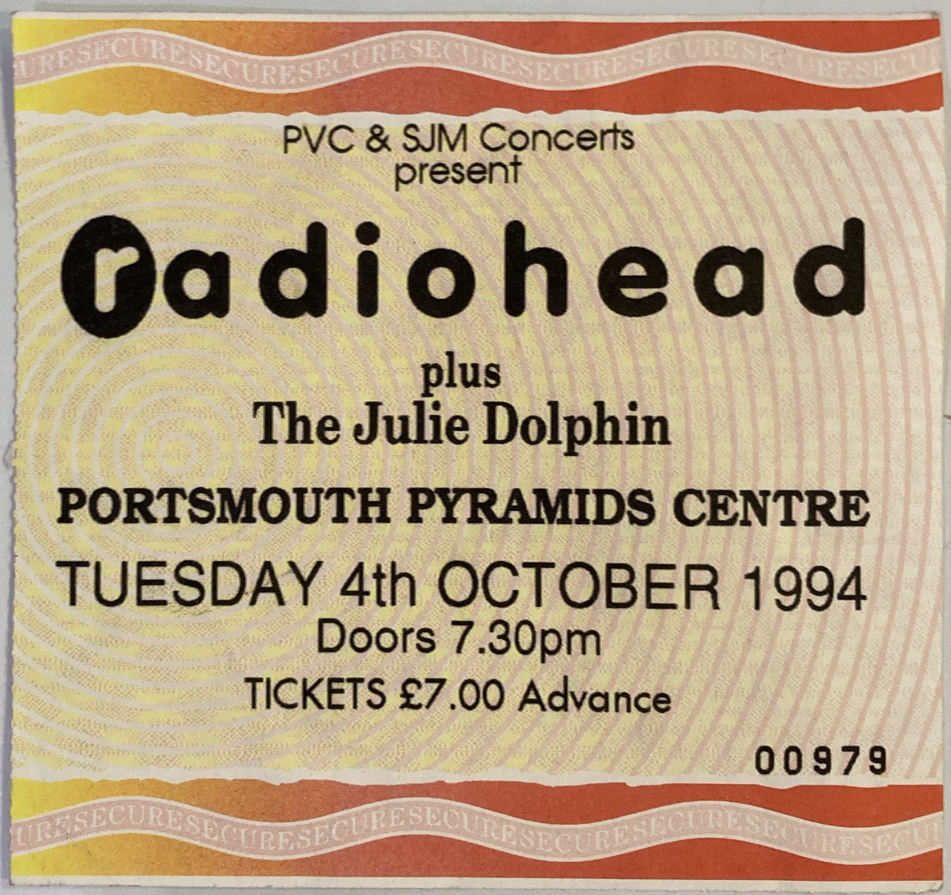 Lot 266 - RADIOHEAD 1994 CONCERT POSTER.