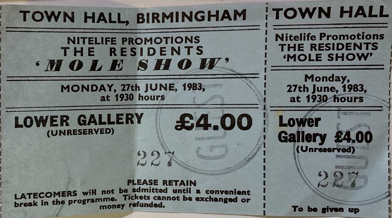 Lot 274 - THE RESIDENTS - POSTERS AND MEMORABILIA.