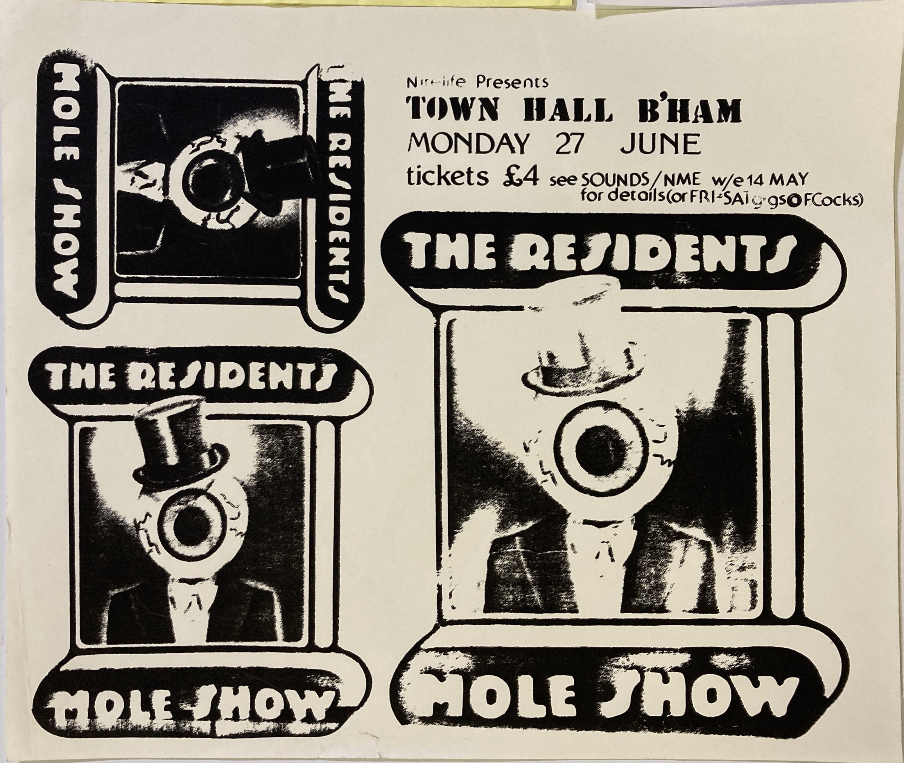 Lot 274 - THE RESIDENTS - POSTERS AND MEMORABILIA.