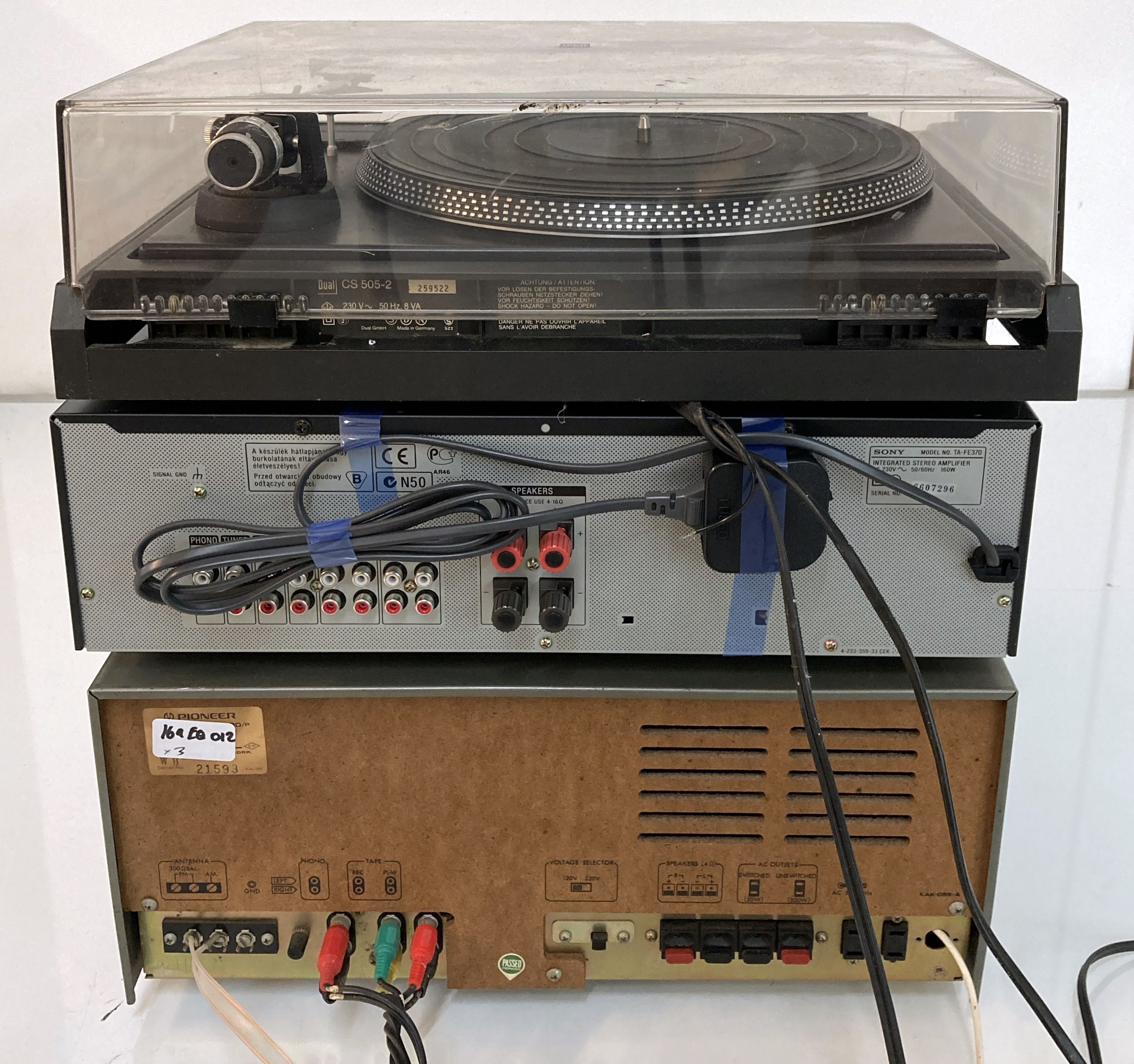 Lot 10 - DUAL TURNTABLE, PIONEER RECEIVER & SONY