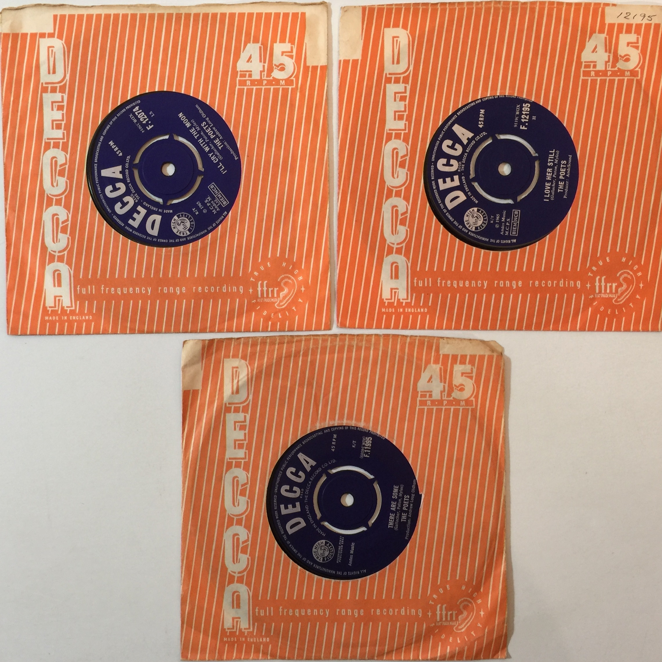 Lot 27 - THE POETS - ORIGINAL UK DECCA 7" COLLECTION