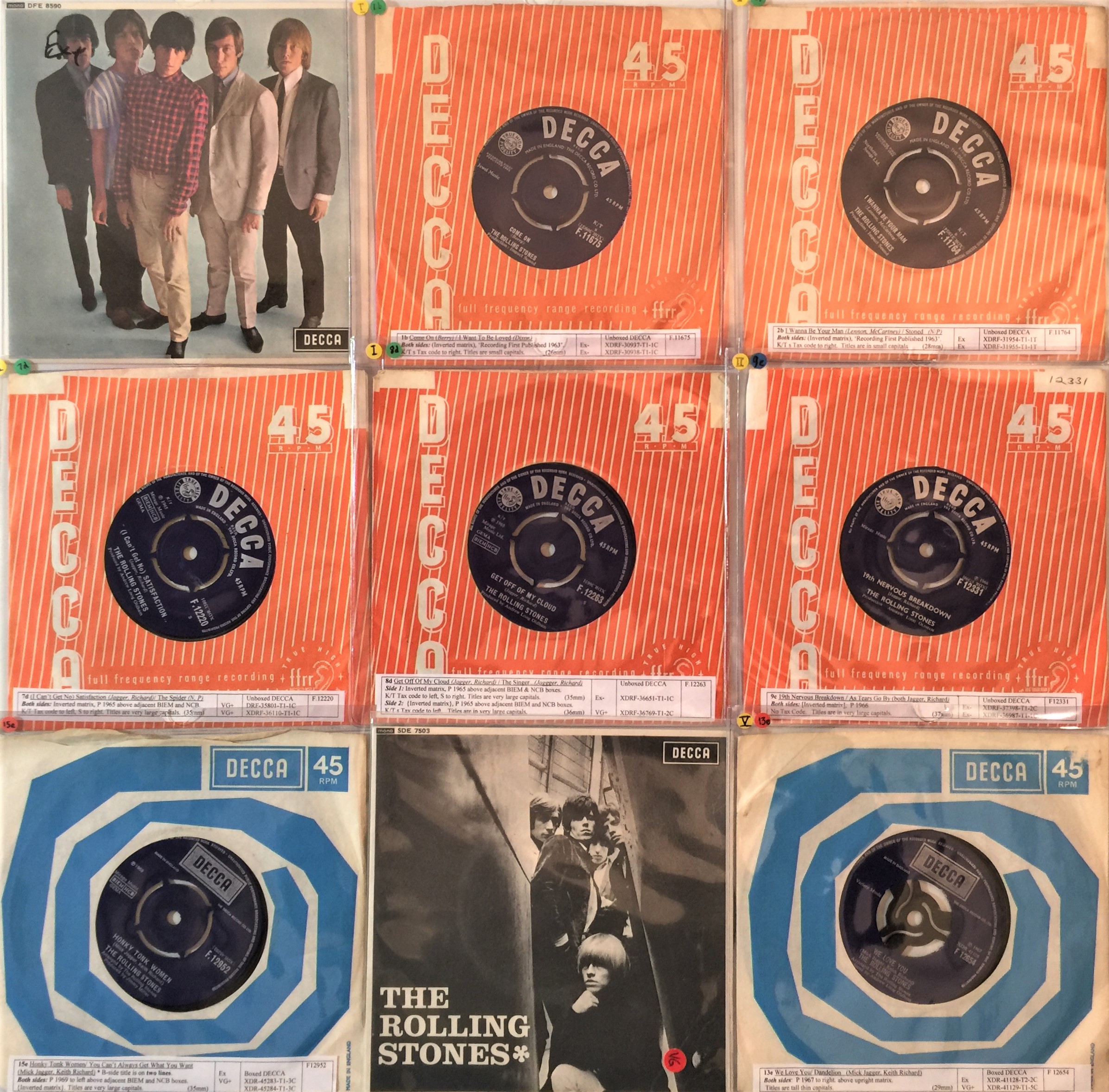 Lot 1067 THE ROLLING STONES 7 EPs UK EU Lot 1067 THE ROLLING STONES 7 EPs UK EU