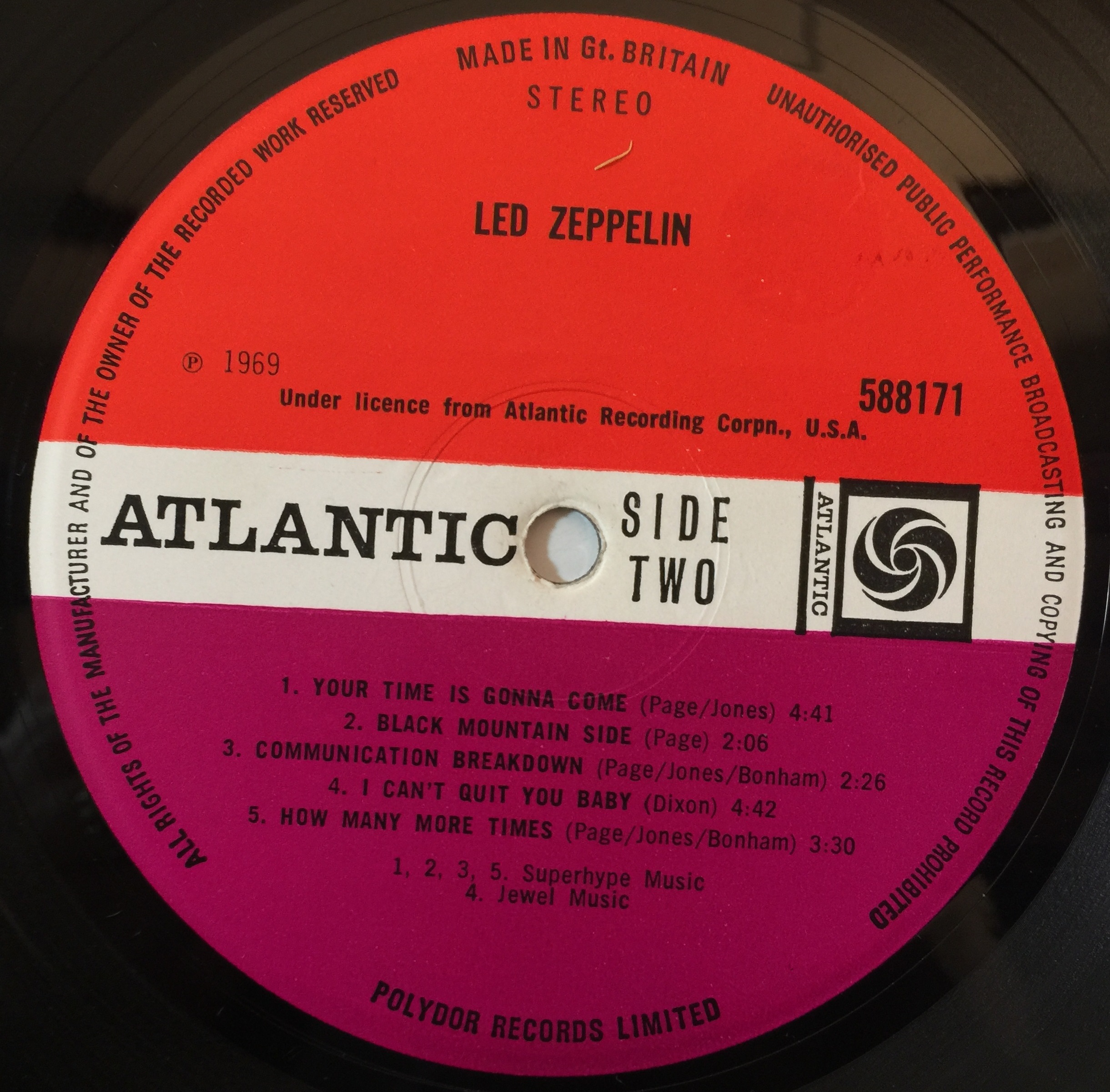 Lot 80 - LED ZEPPELIN - 'I' LP (ORIGINAL UK 'TURQUOISE'