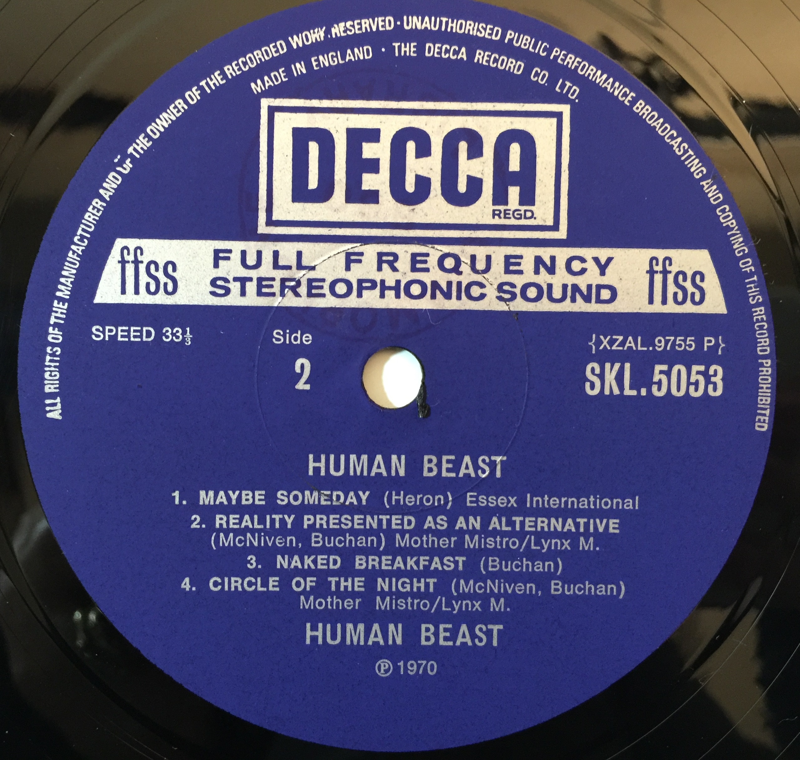 Lot 82 - THE HUMAN BEAST - VOLUME ONE LP (ORIGINAL UK