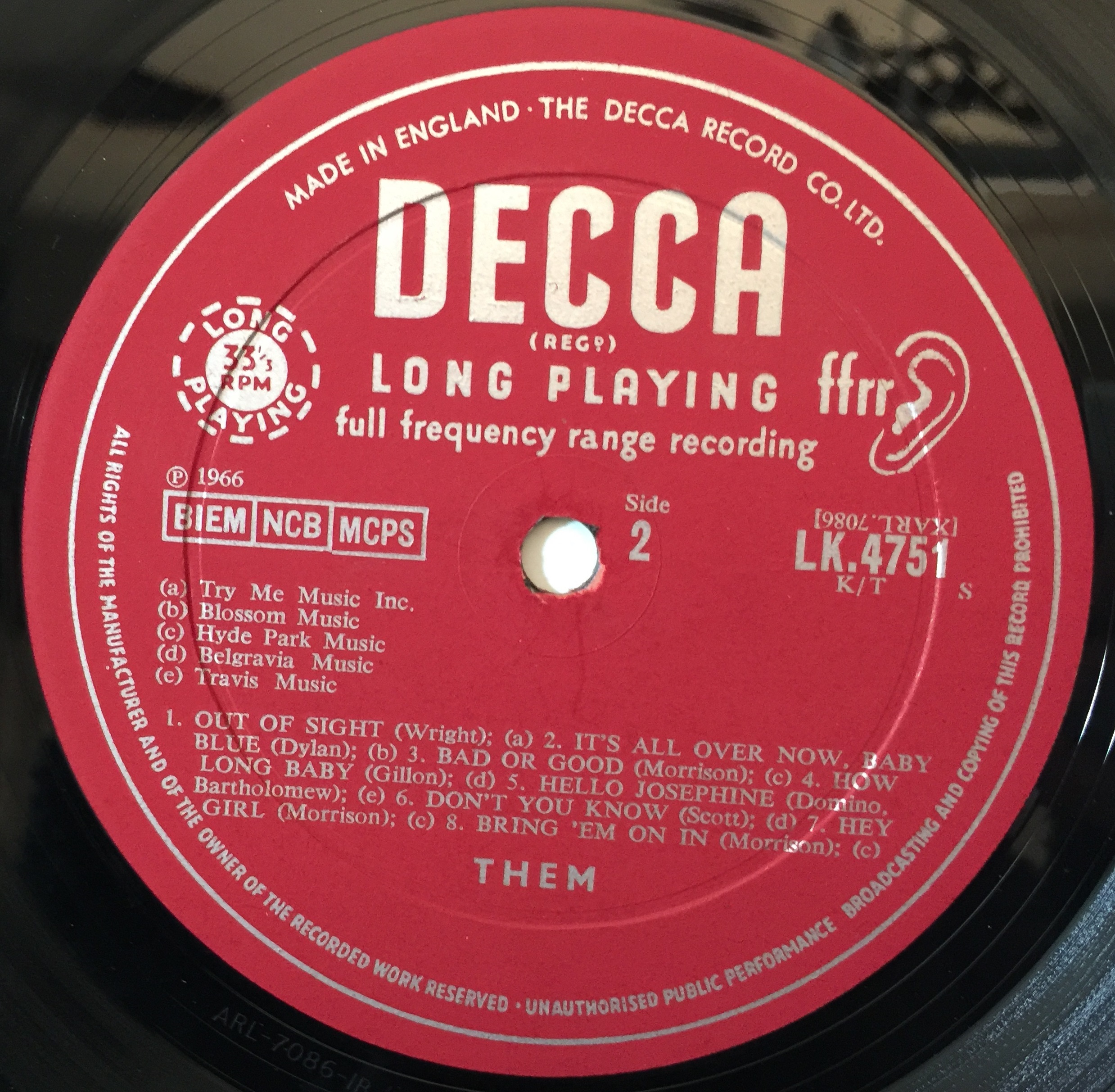 Lot 4 - THEM - THEM AGAIN LP (ORIGINAL UK COPY - DECCA