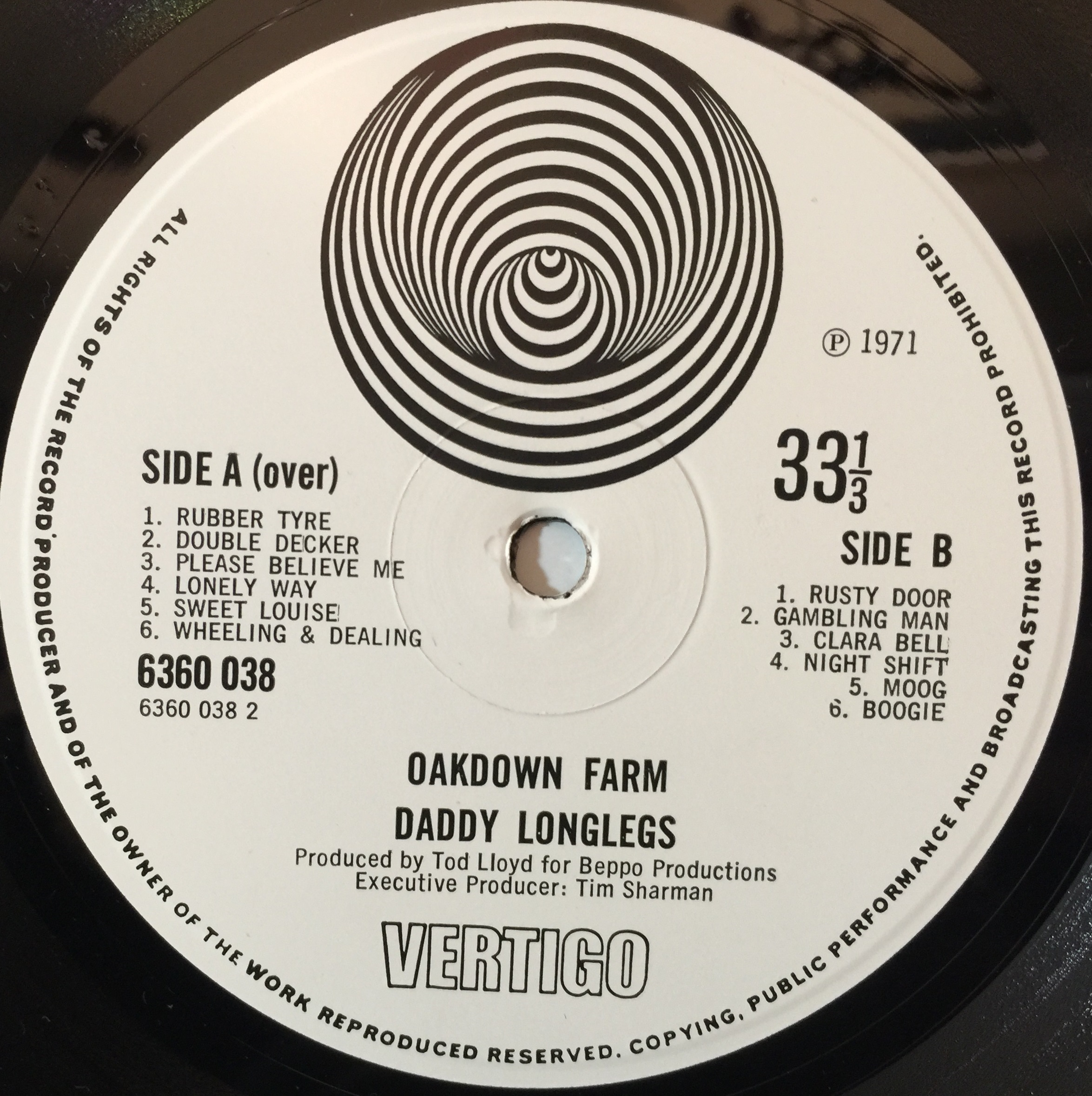 Lot 13 - DADDY LONGLEGS - OAKDOWN FARM LP (ORIGINAL UK