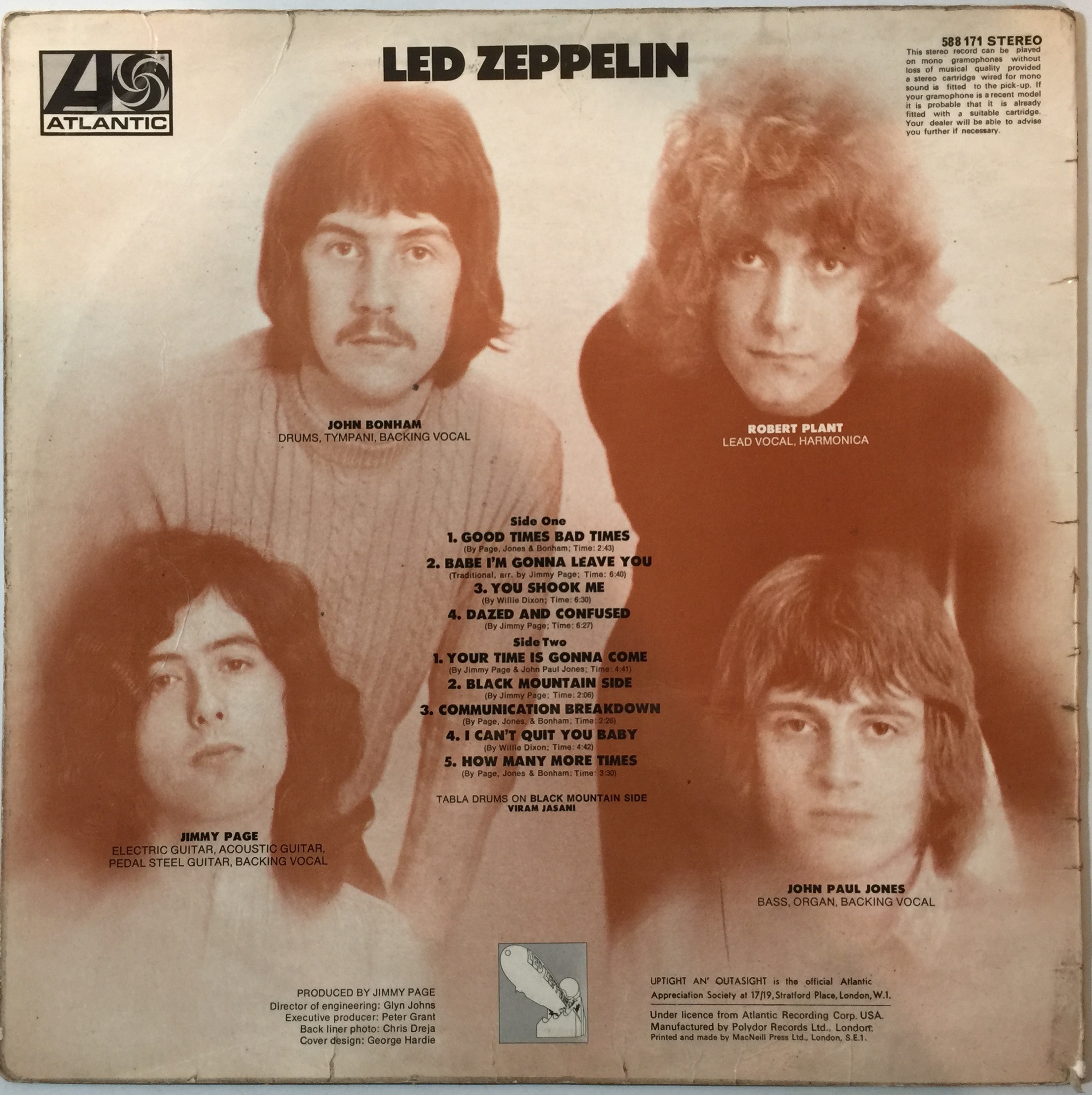 Lot 16 - LED ZEPPELIN - 'I' LP (ORIGINAL UK 'TURQUOISE'