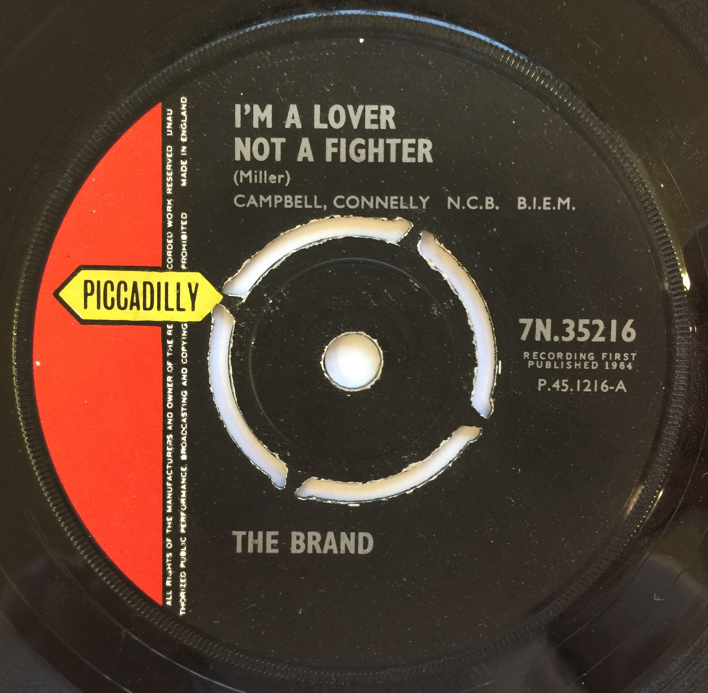 Lot 53 - THE BRAND - I'M A LOVER NOT A FIGHTER 7"