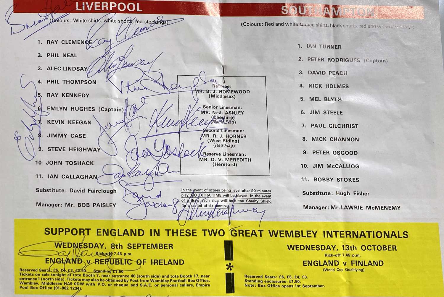 Lot 178 - LIVERPOOL FC - COLLECTION OF AUTOGRAPHS.