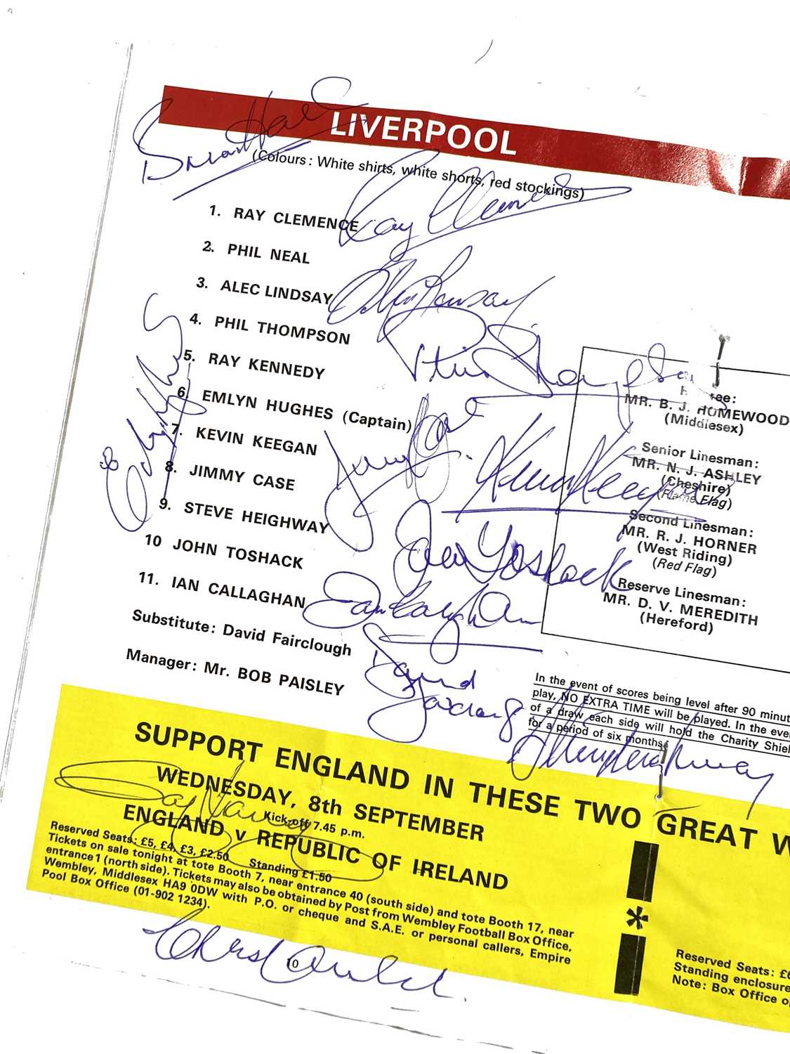Lot 178 - LIVERPOOL FC - COLLECTION OF AUTOGRAPHS.
