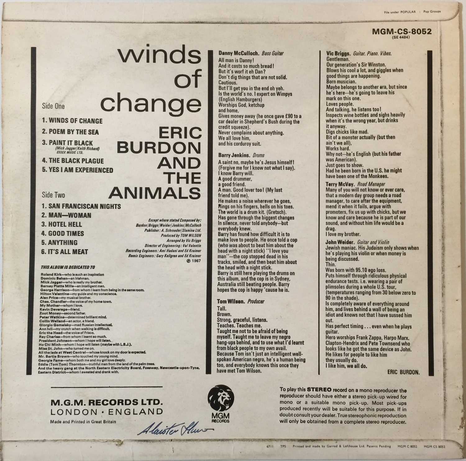 Lot 133 - ERIC BURDON/ANIMALS - LP COLLECTION
