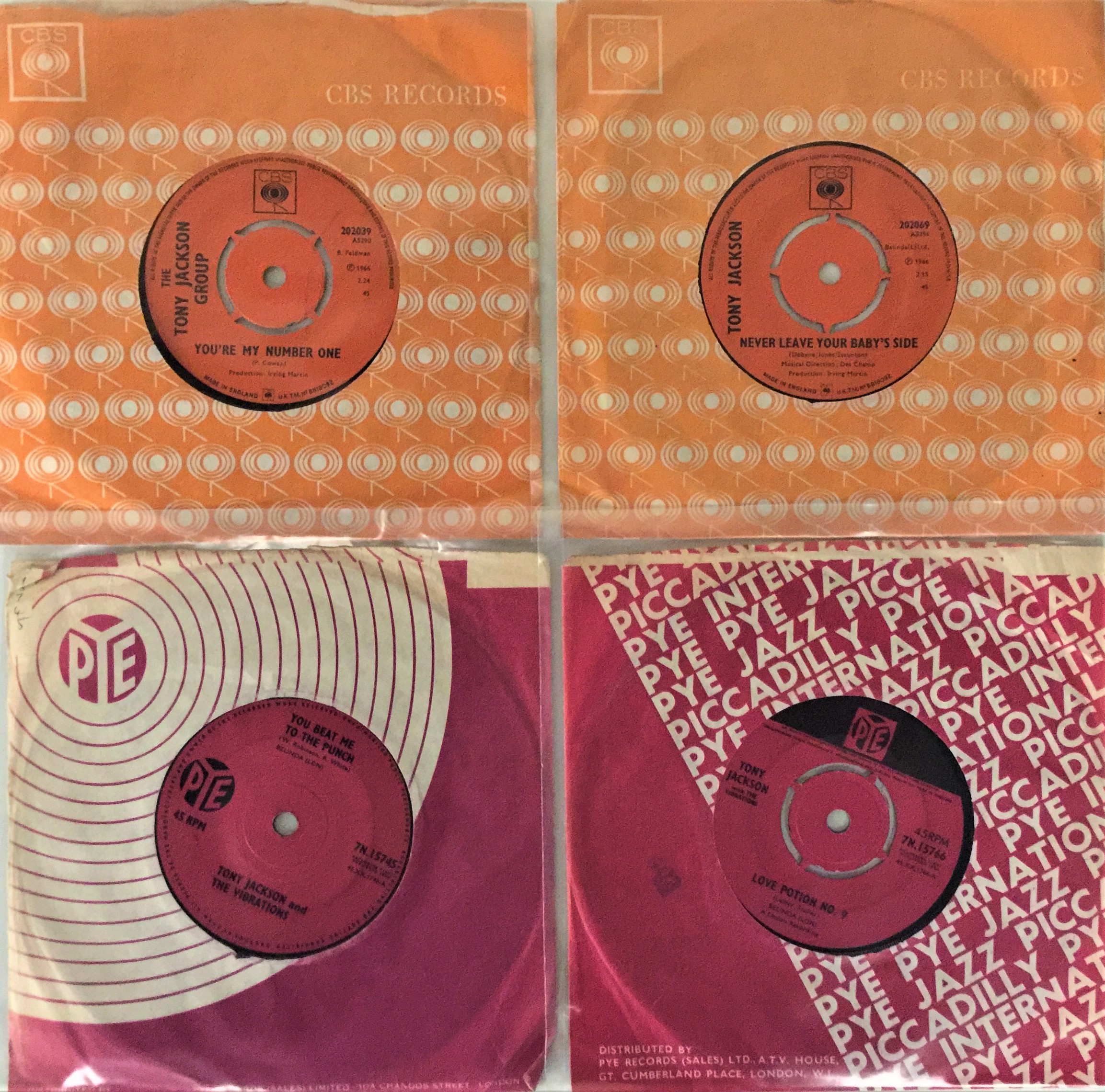 Lot 158 - TONY JACKSON - UK 7" RELEASES