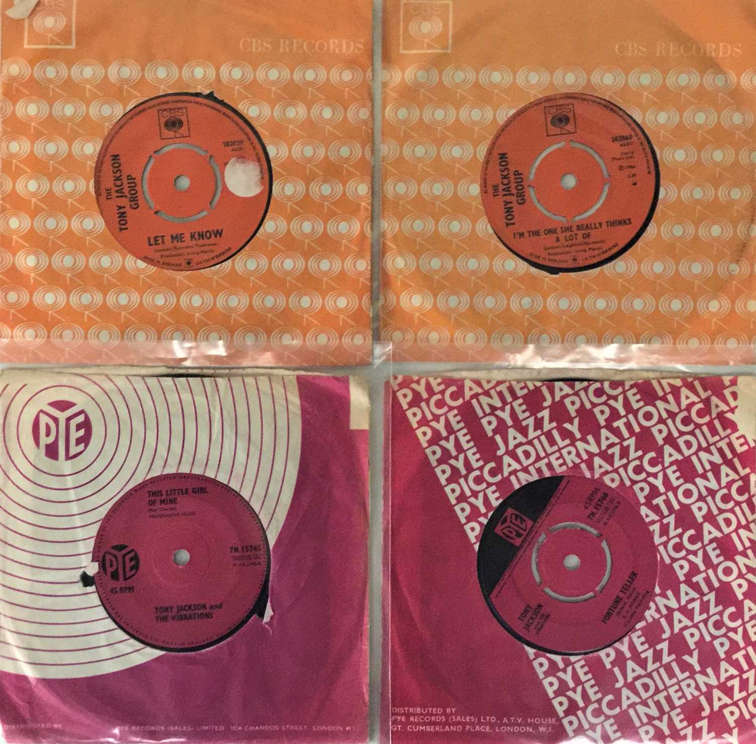 Lot 158 - TONY JACKSON - UK 7" RELEASES