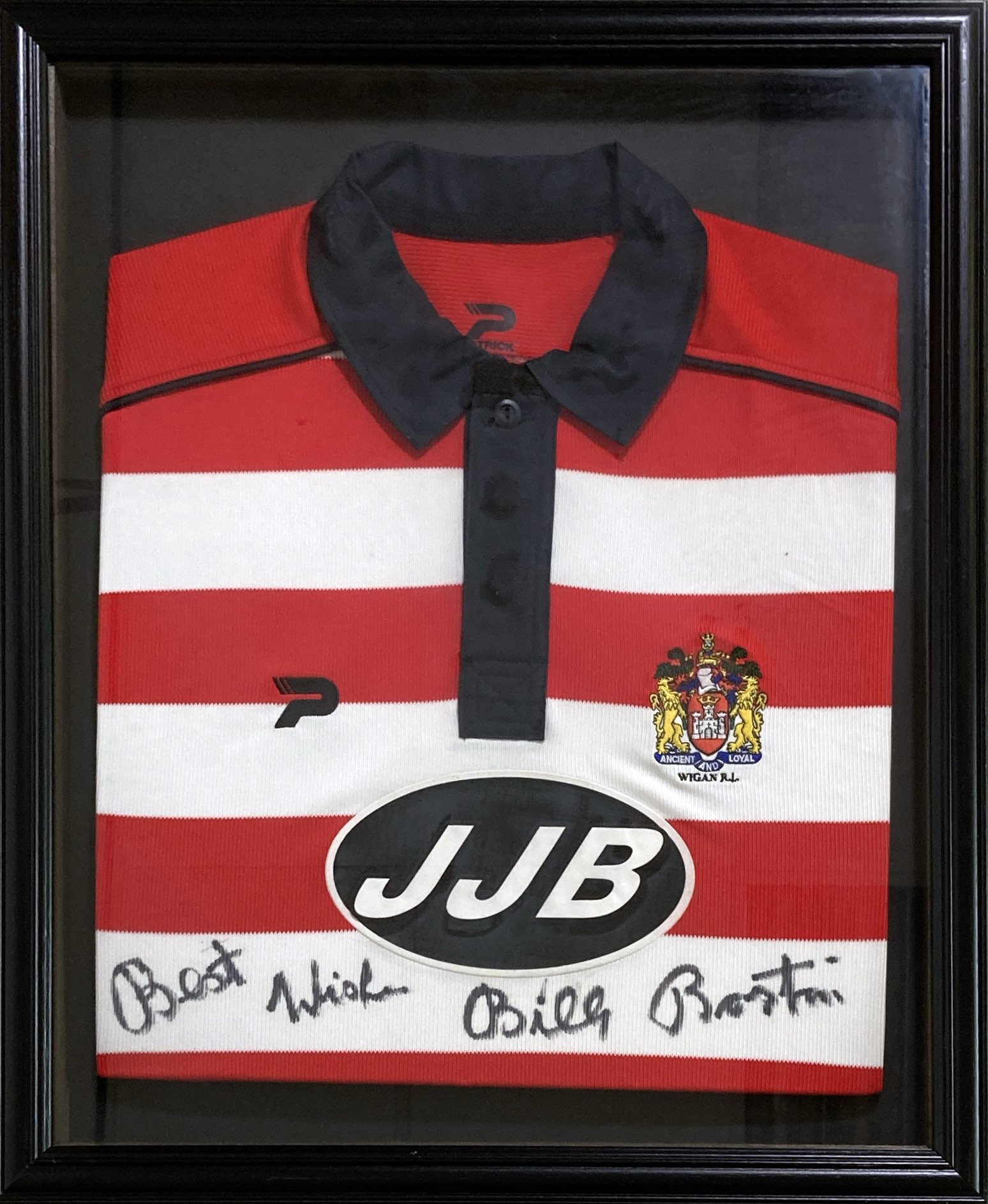 Lot 201 - WIGAN - RUGBY SIGNED SHIRTS.