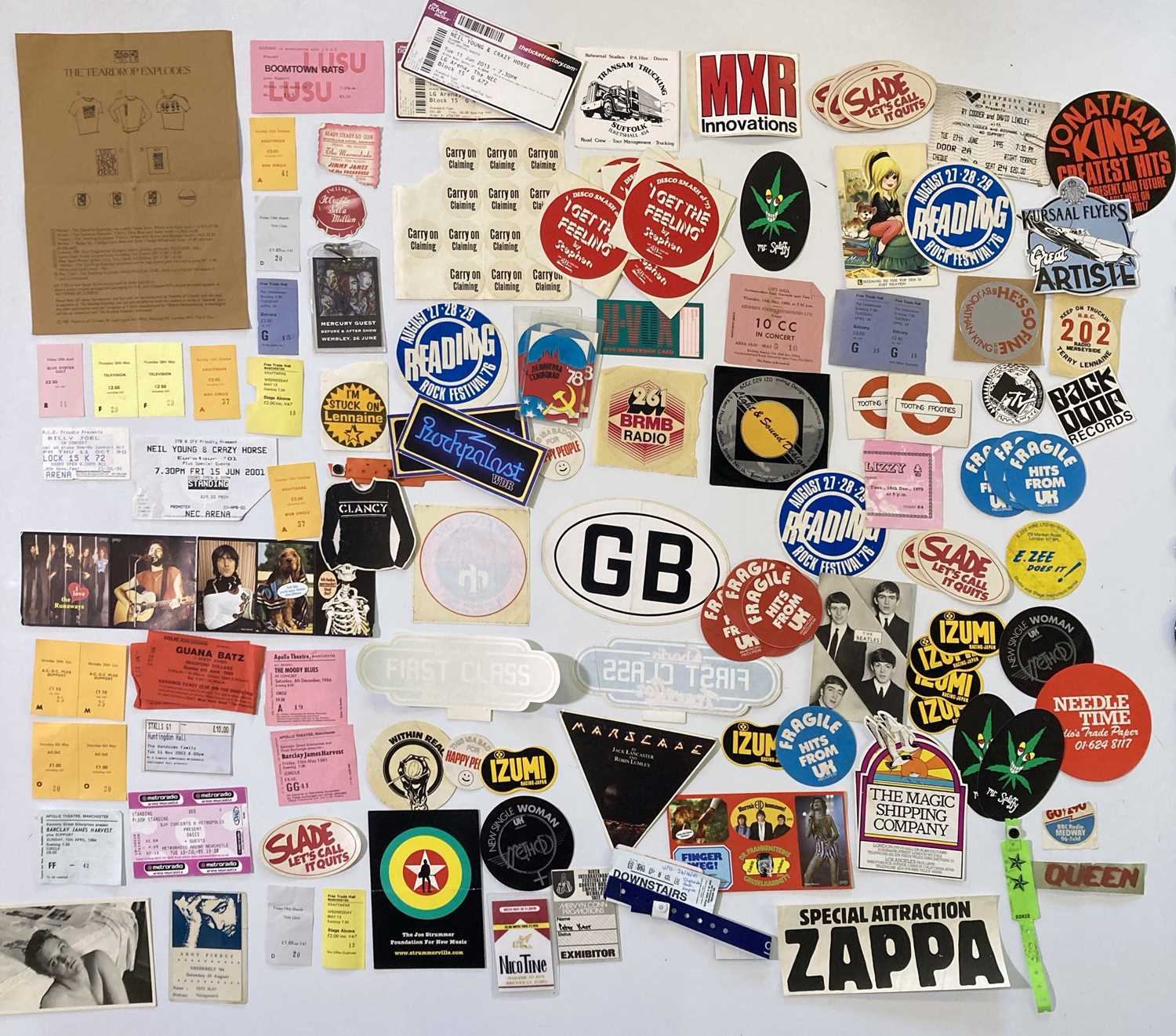 Lot 68 - CONCERT TICKETS AND BADGE COLLECTION.