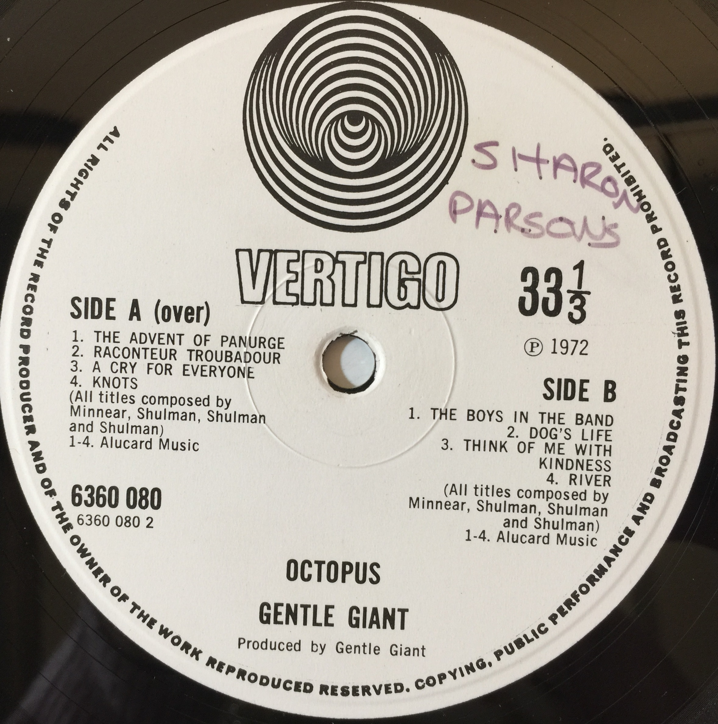 Lot 800 - GENTLE GIANT - VERTIGO LP RARITIES