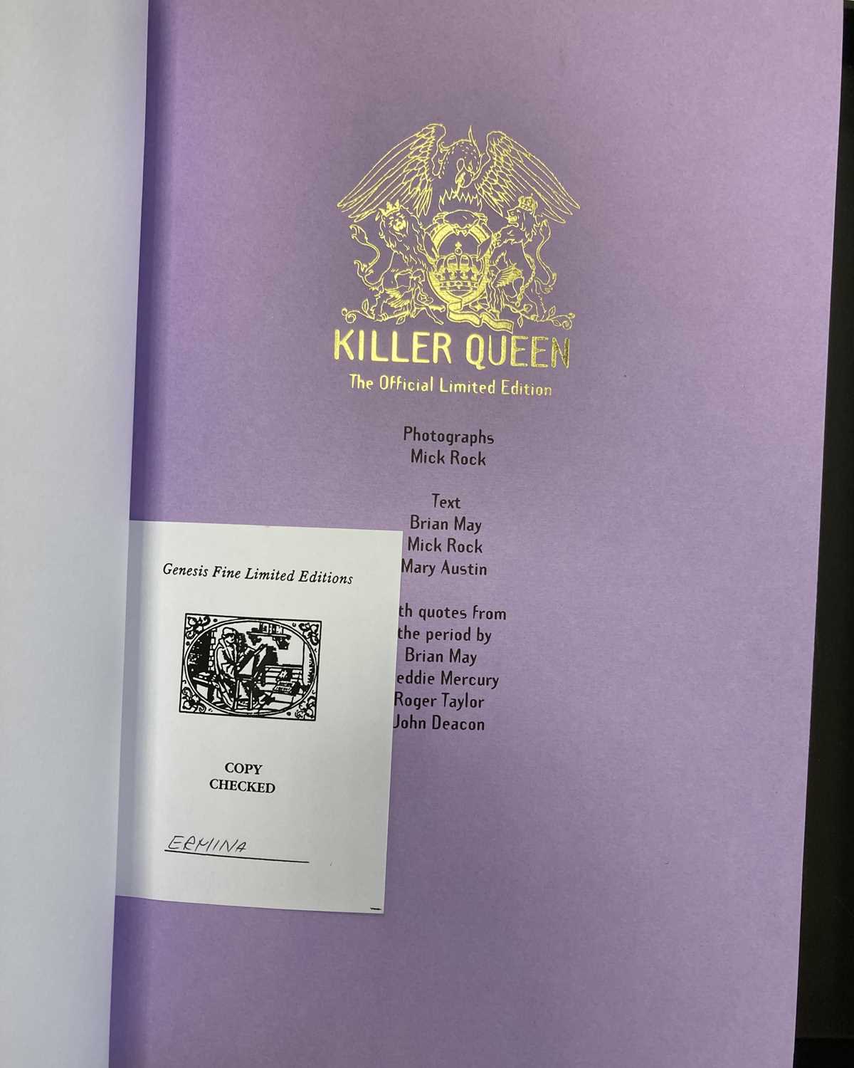 Lot 547 - KILLER QUEEN GENESIS BOOK