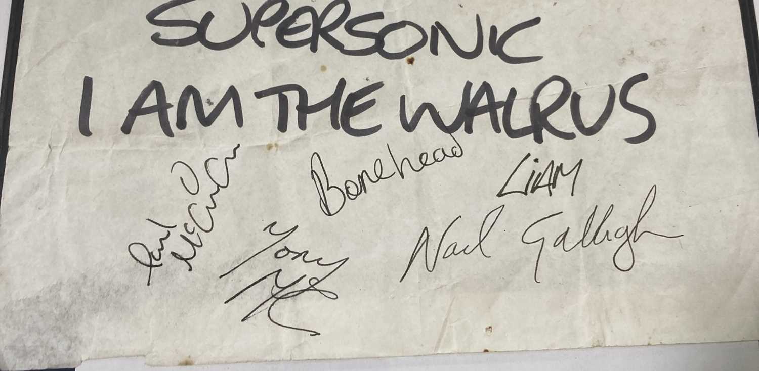 Lot 318 - OASIS - SIGNED SET LIST.